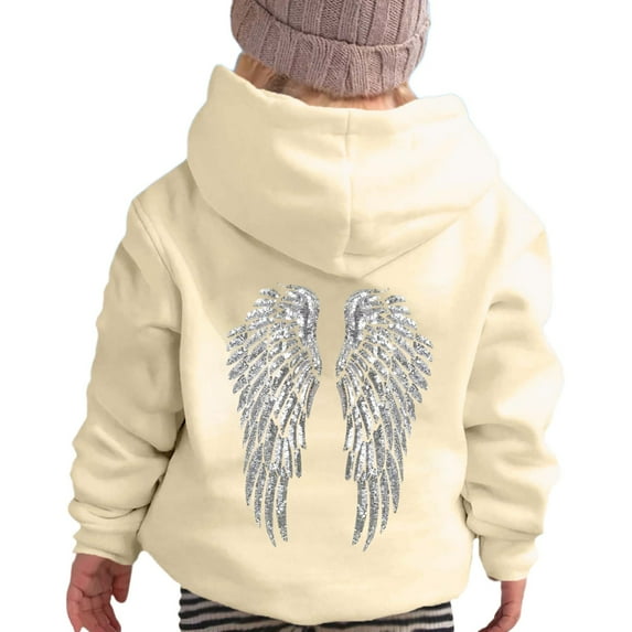 Byoo Wing Printed Hooded Sweatshirt for Little Girl Active Full Sleeve ...