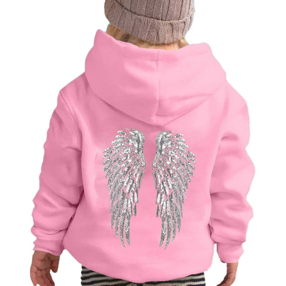Byoo Wing Printed Hooded Sweatshirt for Toddler Girl Active Full Sleeve ...
