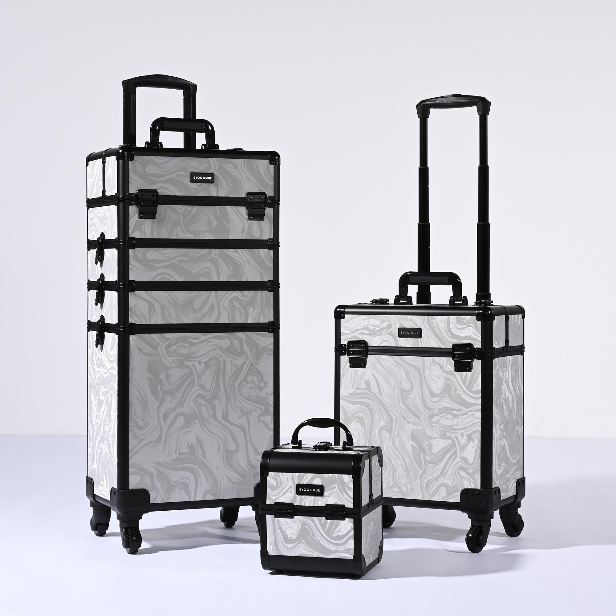 Byootique 3-Piece Makeup Train Cases Cosmetic Organizer Kit Artist CB ...