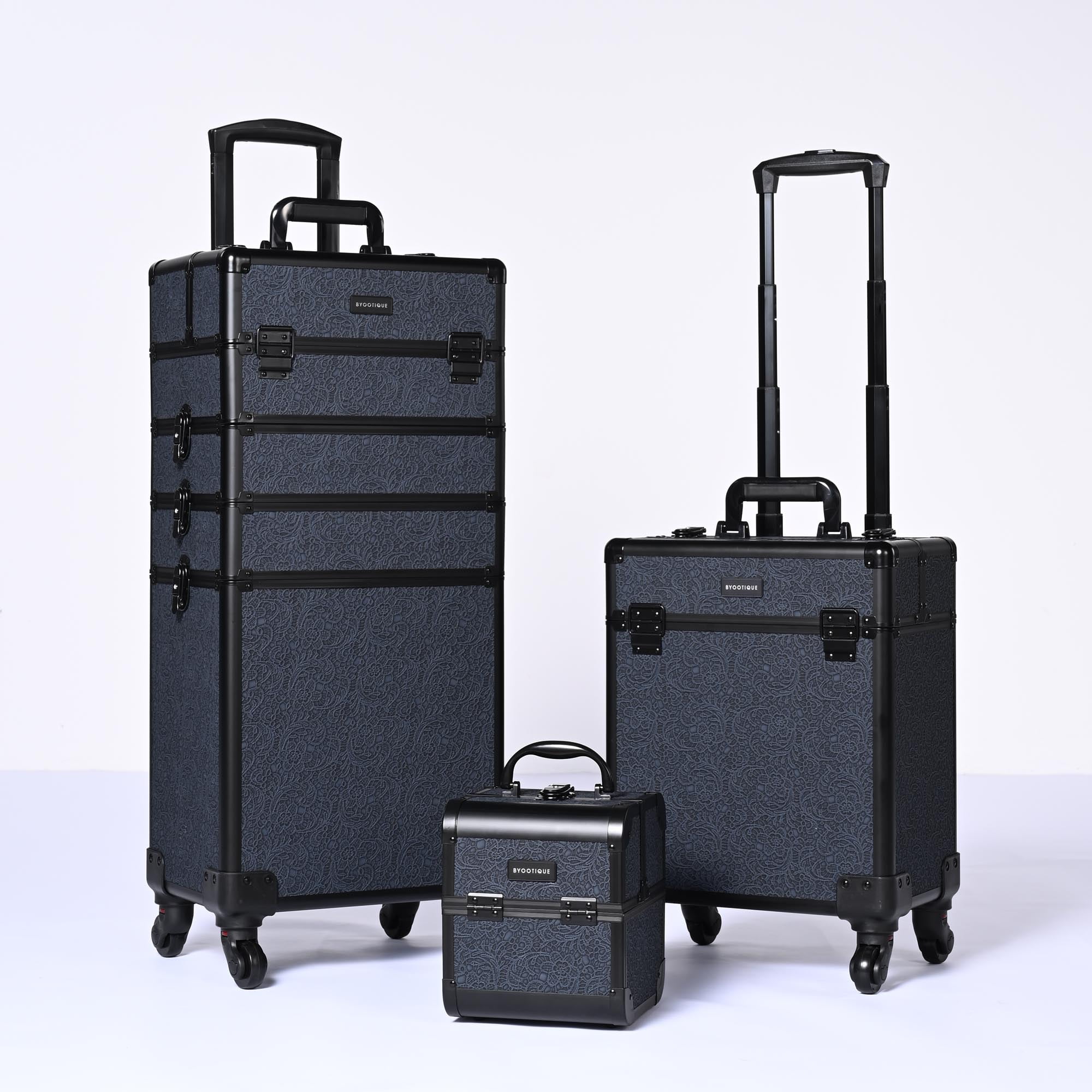 Byootique 3-Piece Makeup Train Cases Cosmetic Organizer Kit Rococo ...