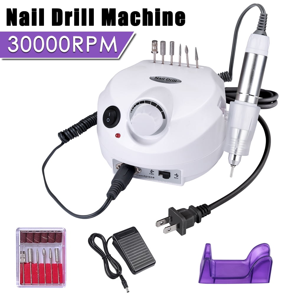 Byootique Electric Acrylic Nail Drill Manicure Pedicure Kit Pedal File ...