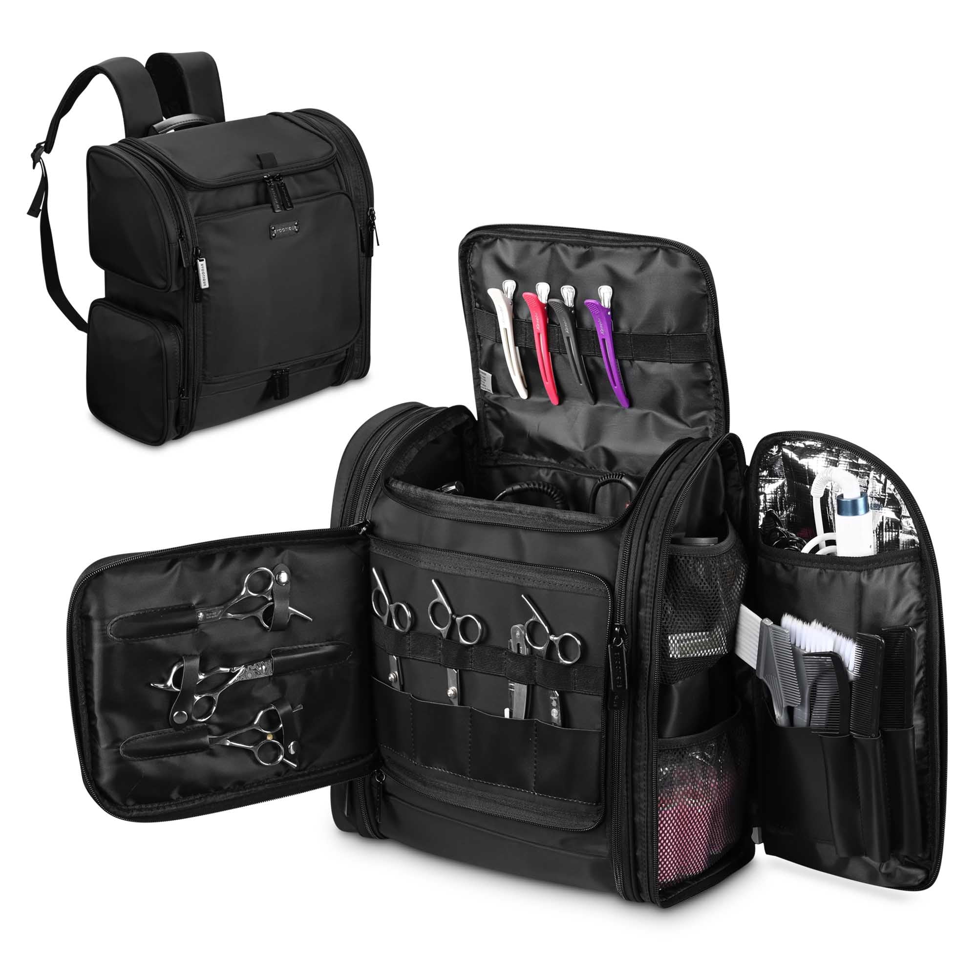 Byootique Hair Tools Travel Bag Barber Soft Sided Backpack Large ...