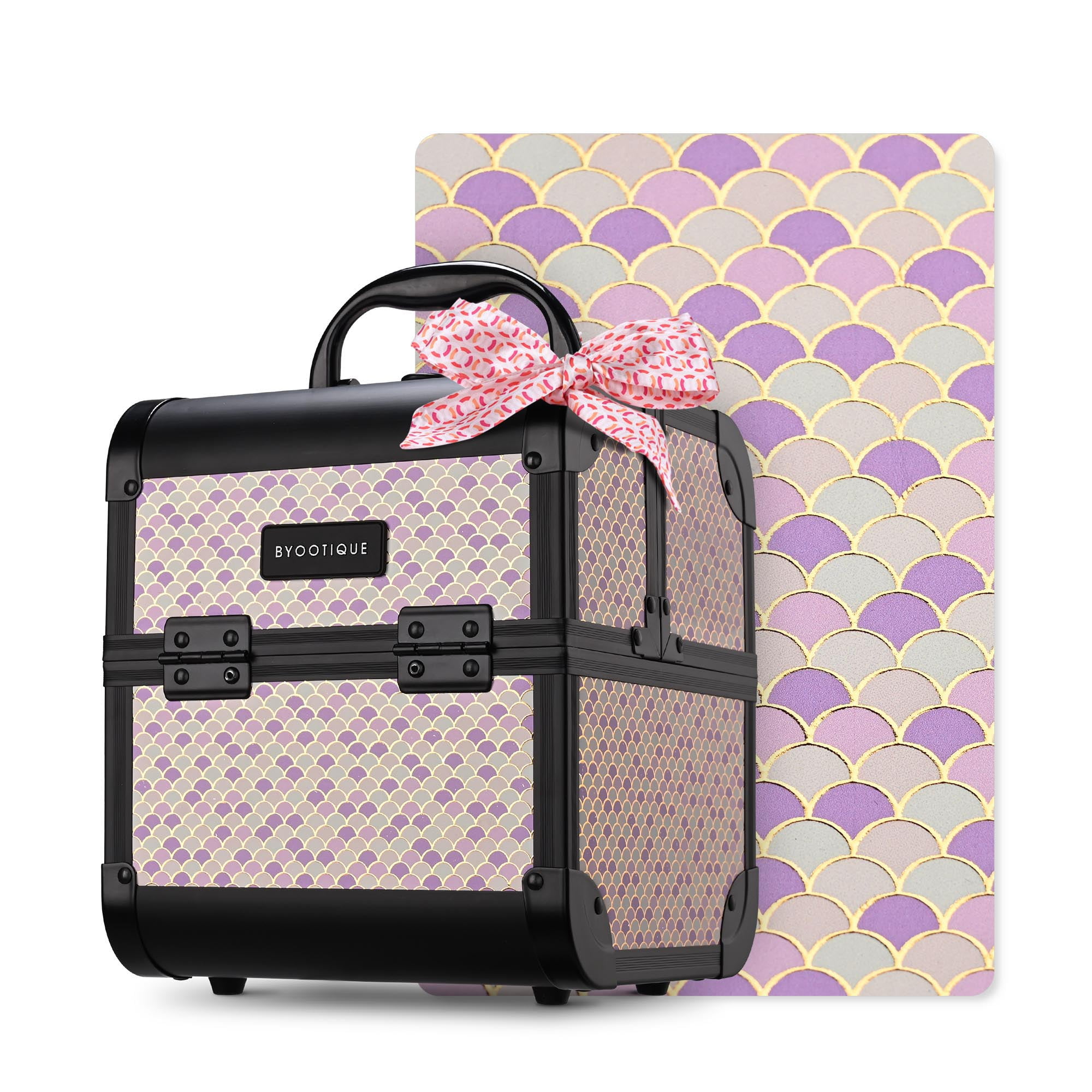 Byootique Makeup Train Case with Mirror Cosmetic Box for Nail Art Deco ...