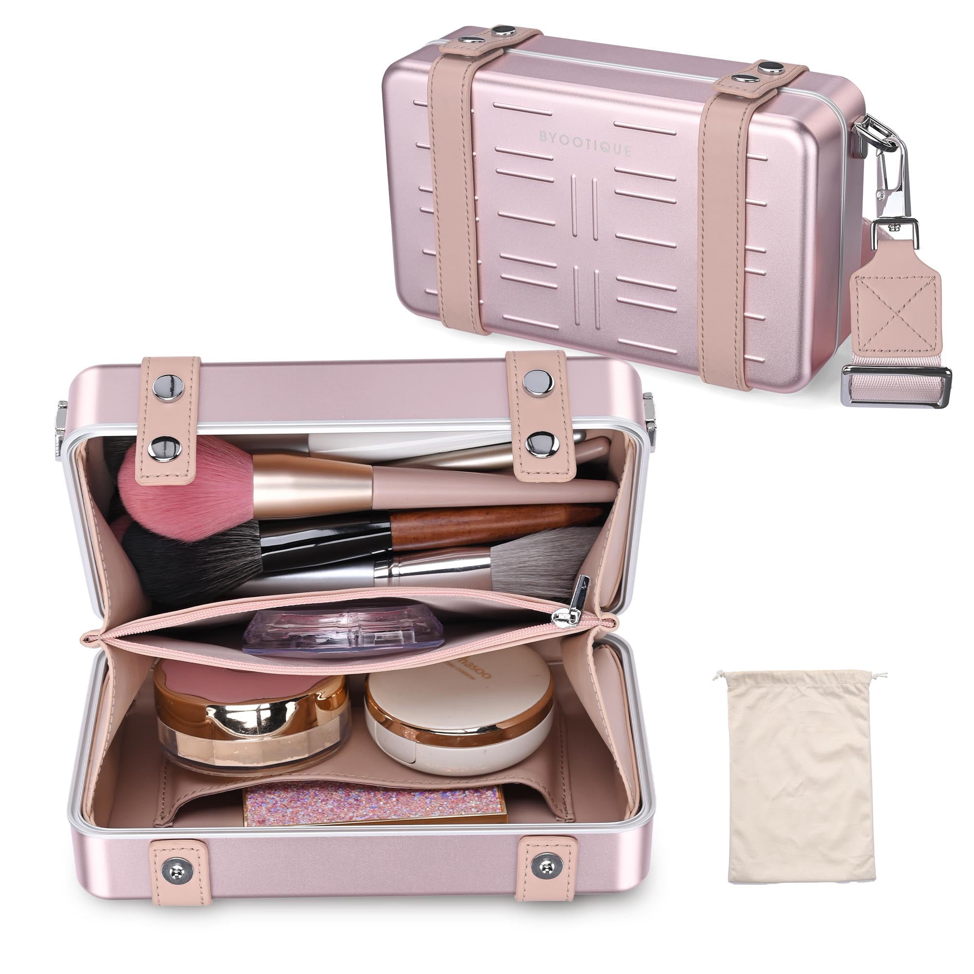 Byootique Mini Suitcase Crossbody Bag Portable Hard Shell Aluminum ...