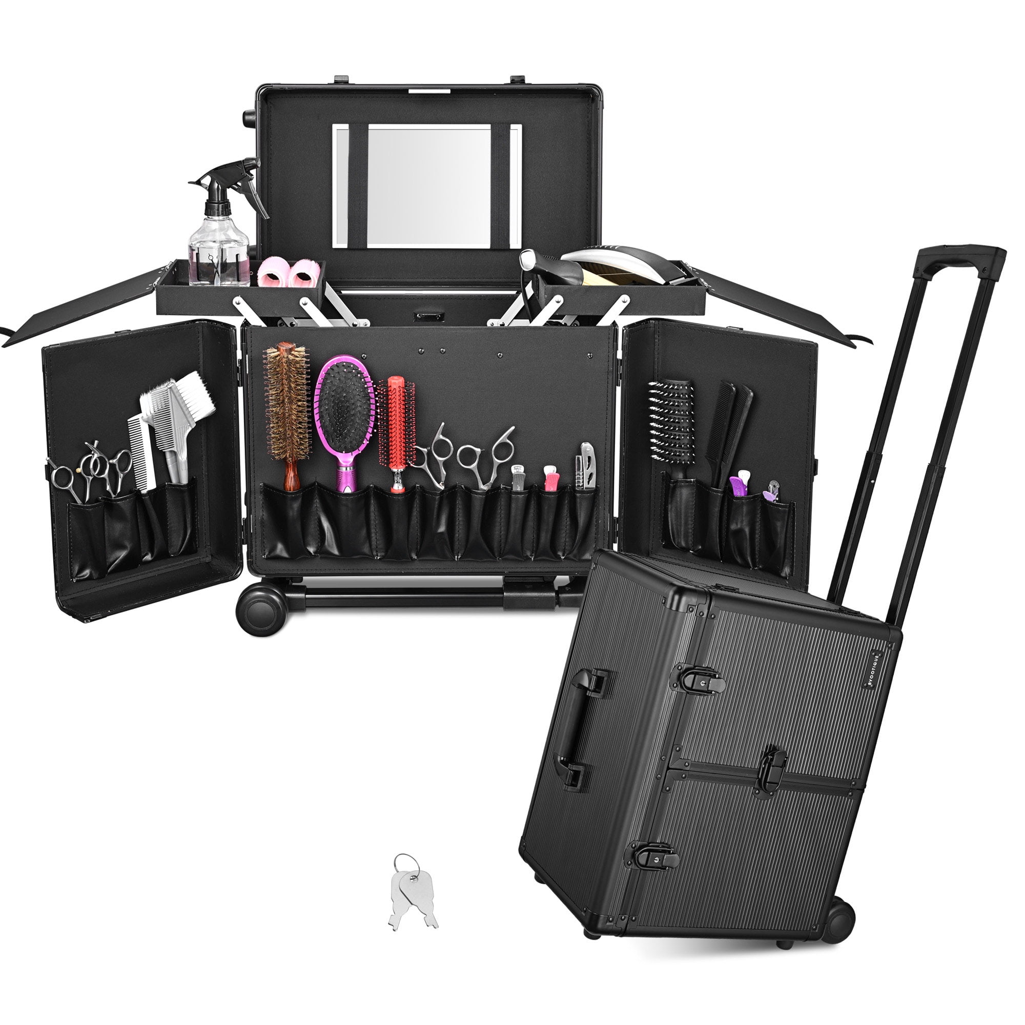 Byootique Professional Hair Stylist Rolling Tool Box Makeup Artist ...