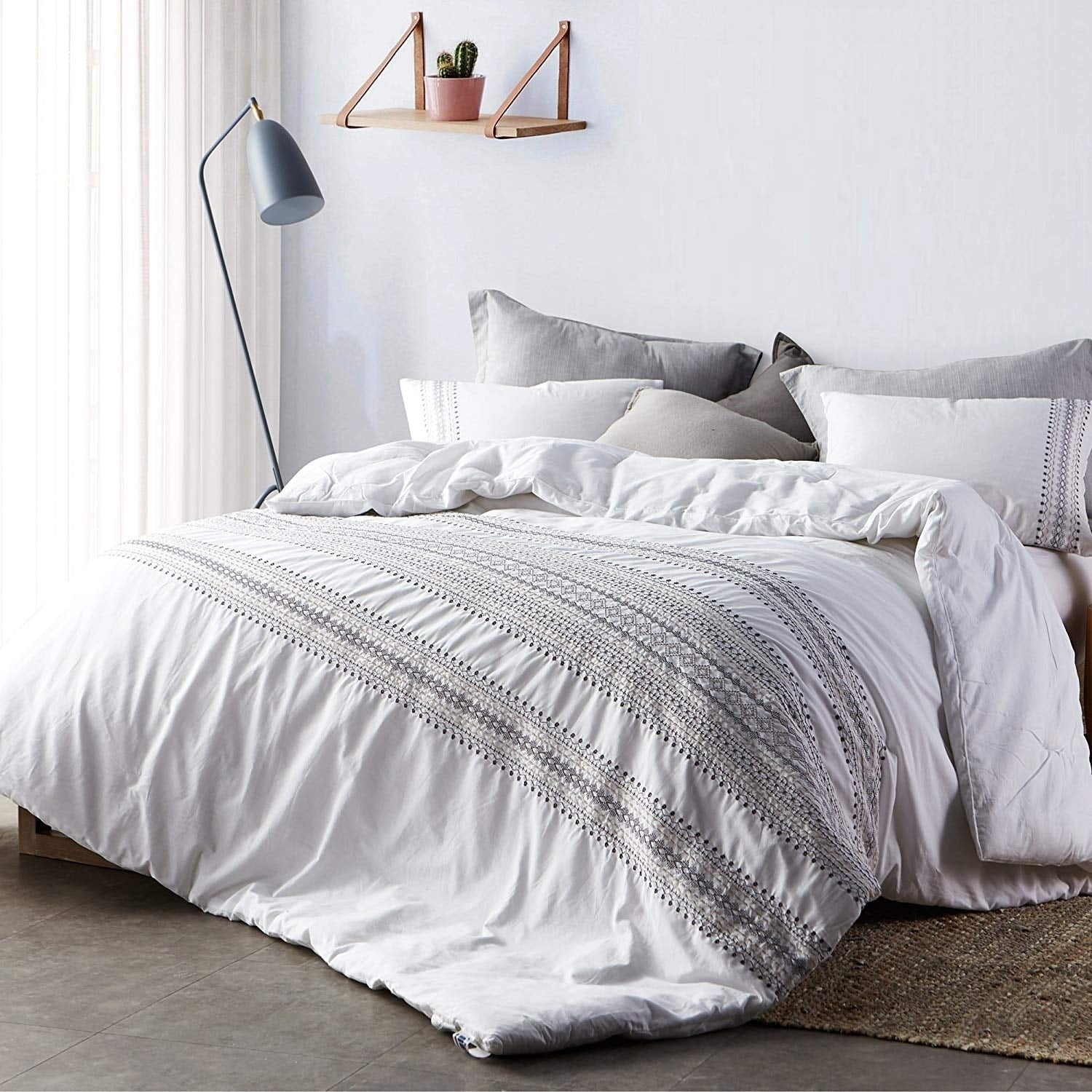 Byourbed Cambria Stitch Embroidered Comforter - White Queen Adult ...