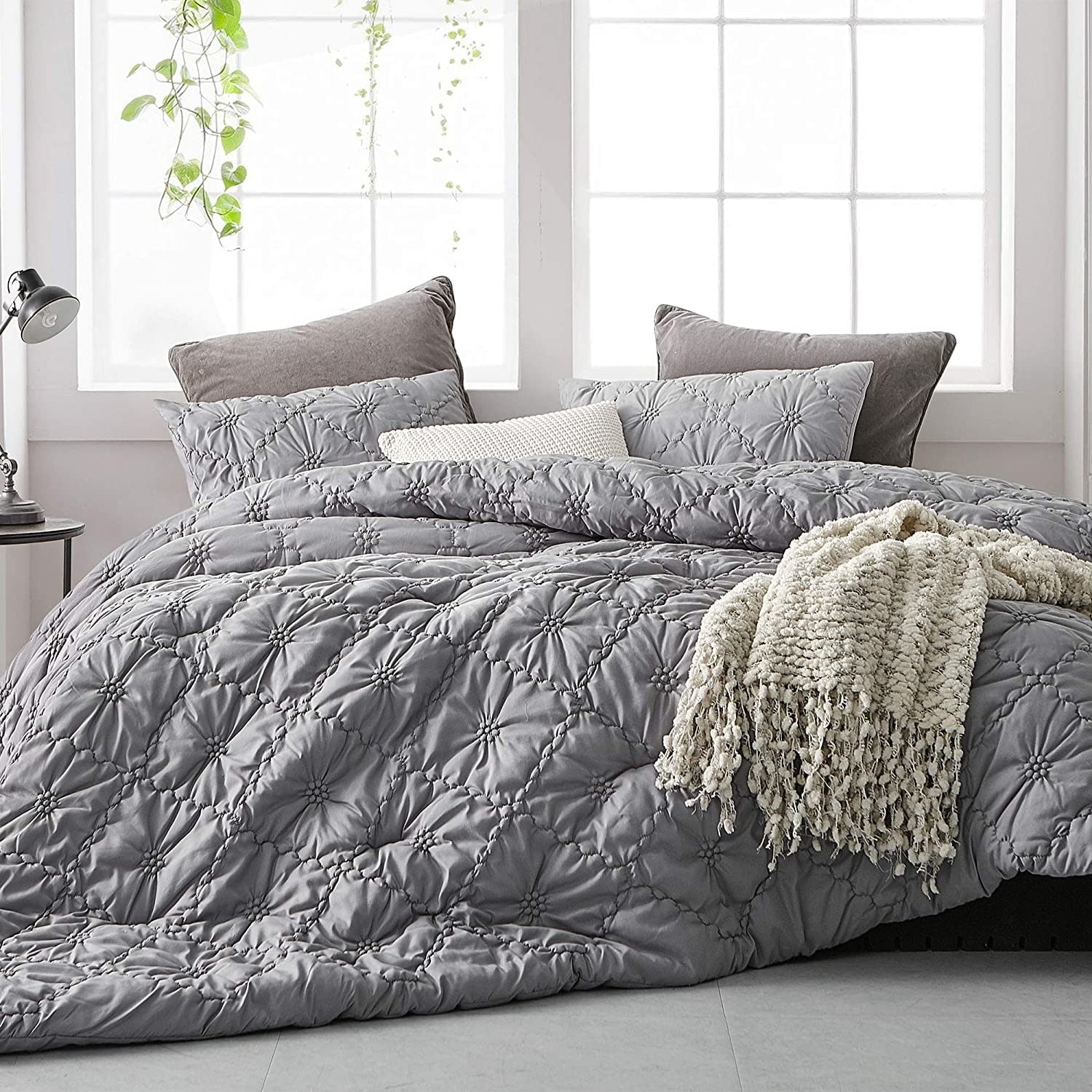 Byourbed Farmhouse Morning Alloy Textured Oversized Comforter Set Twin ...