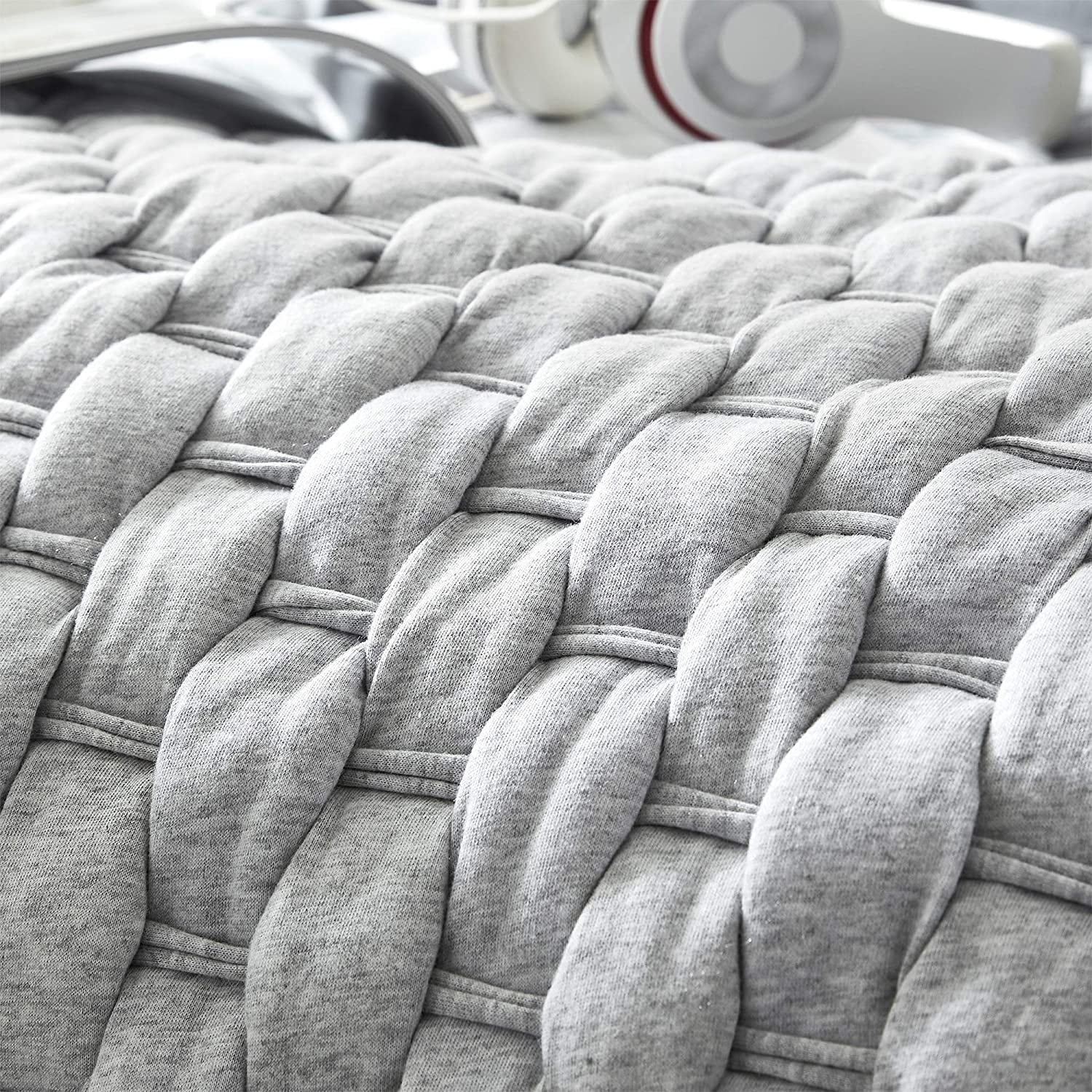 Byourbed Glacier Gray Knit and Loop Textured Cotton Polyester Comforter ...
