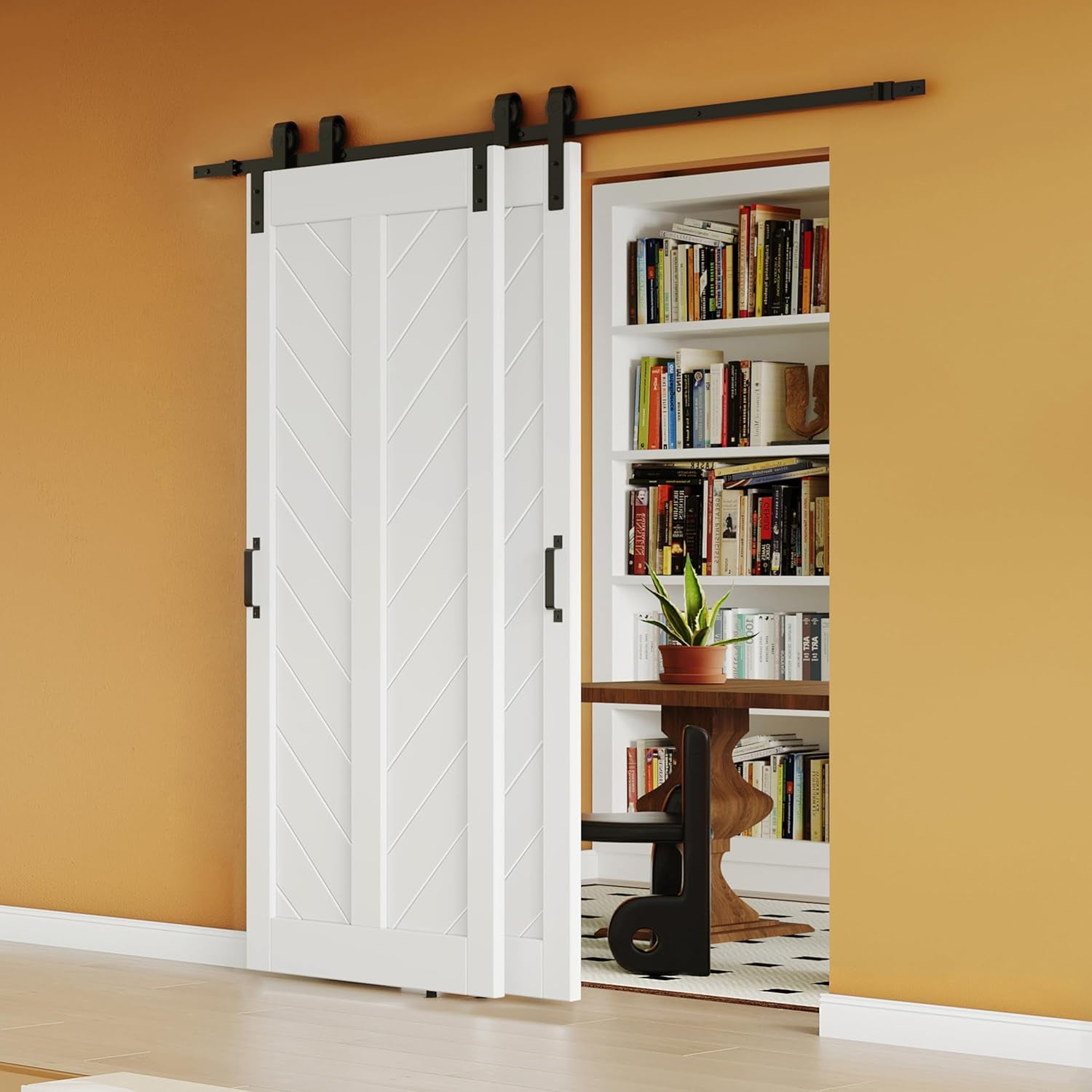 Bypass Barn Doors, 84" x 84" Sliding Barn Door with 6.98FT Sliding ...