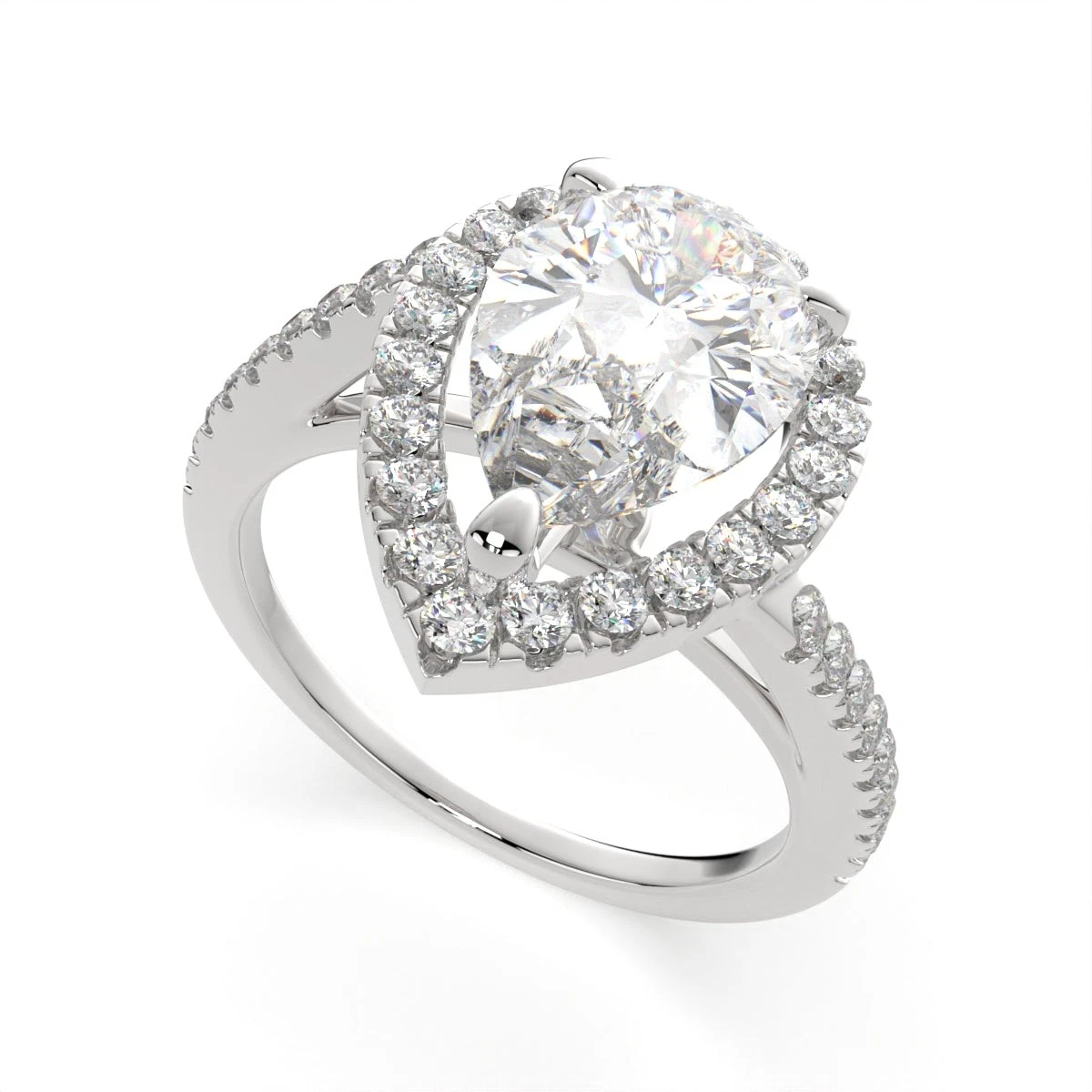 Bypass Diamond Ring, 14K White Gold Plated, Women's Wedding Ring, 1.4 ...