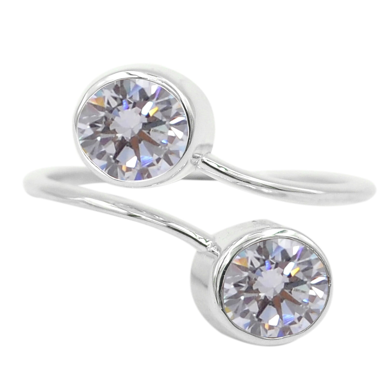 Bypass Diamond Ring, Open Cuff Diamond Engagement Ring, Toi Et Moi ...