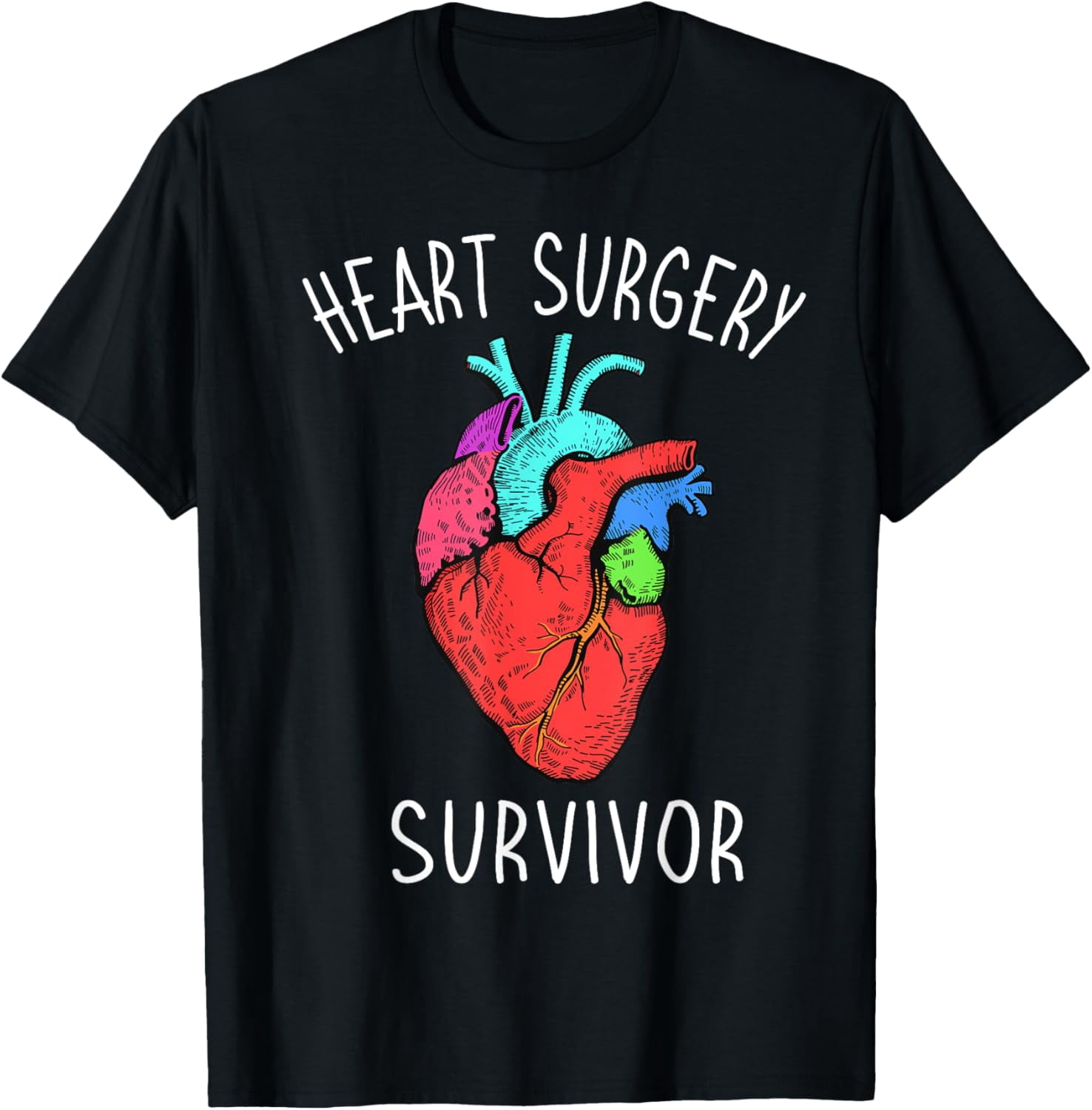 Bypass Open Heart Surgery Coronary Diseases Survivor Warrior T-Shirt100 ...