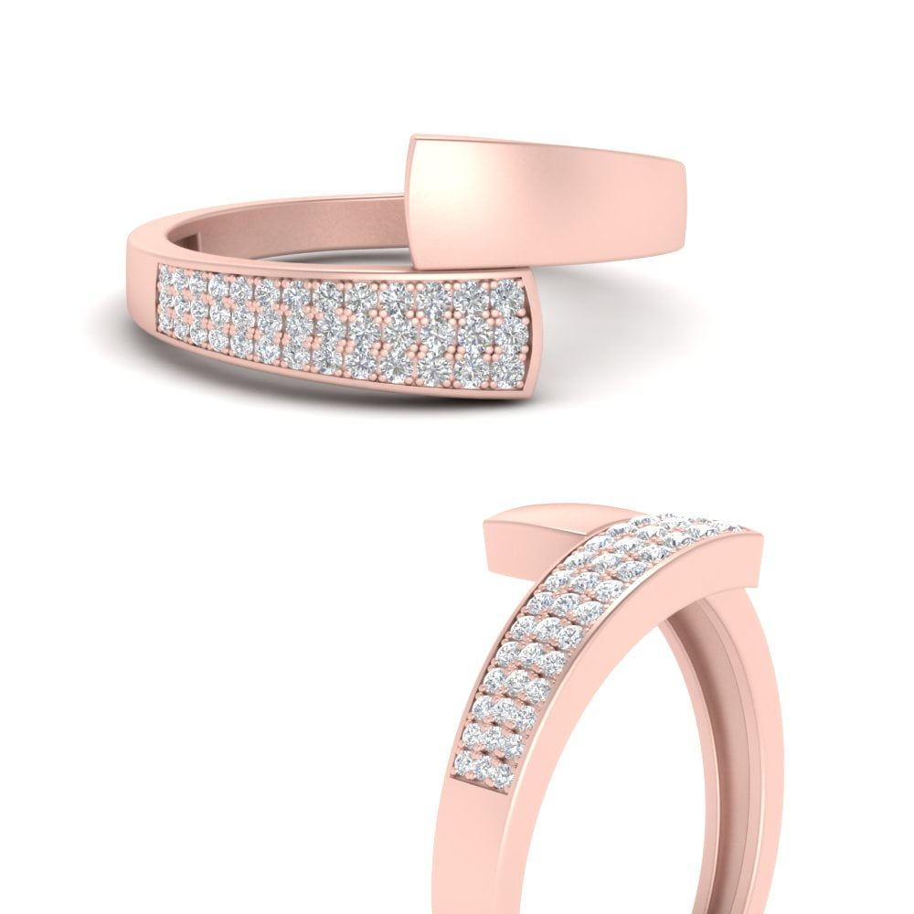 Bypass Pave Diamond Women Wedding Ring - Fascinating Diamonds - Walmart.com