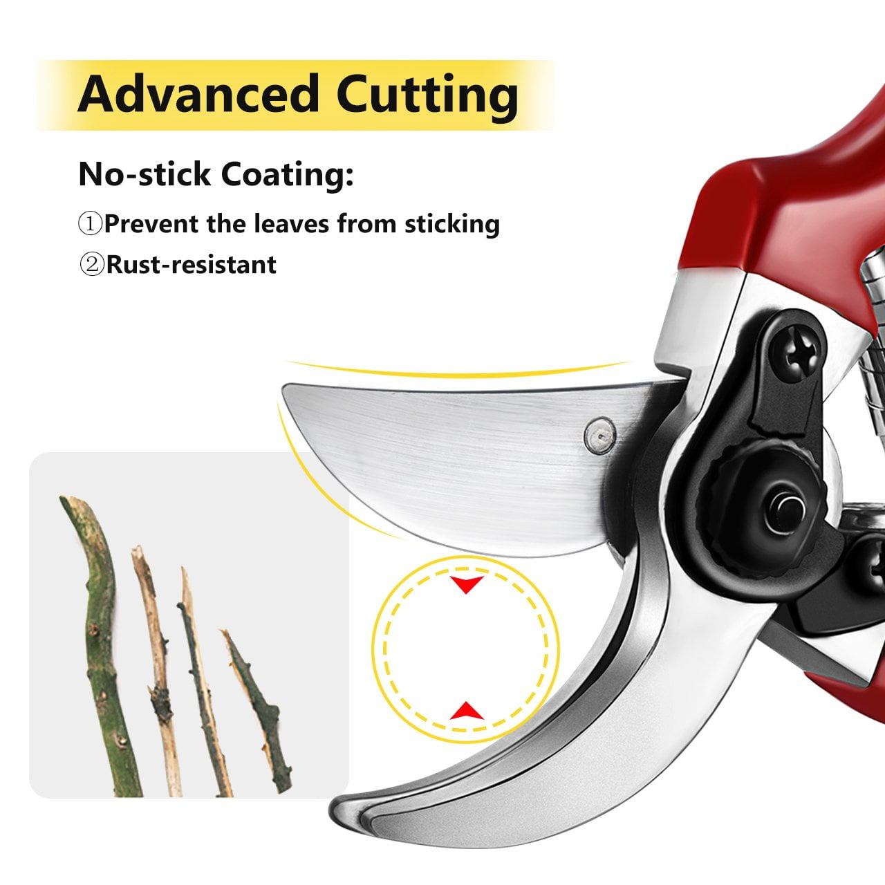 Bypass Pruners 8", Gardening Hand Pruner Pruning Shear with SK-5 Steel ...