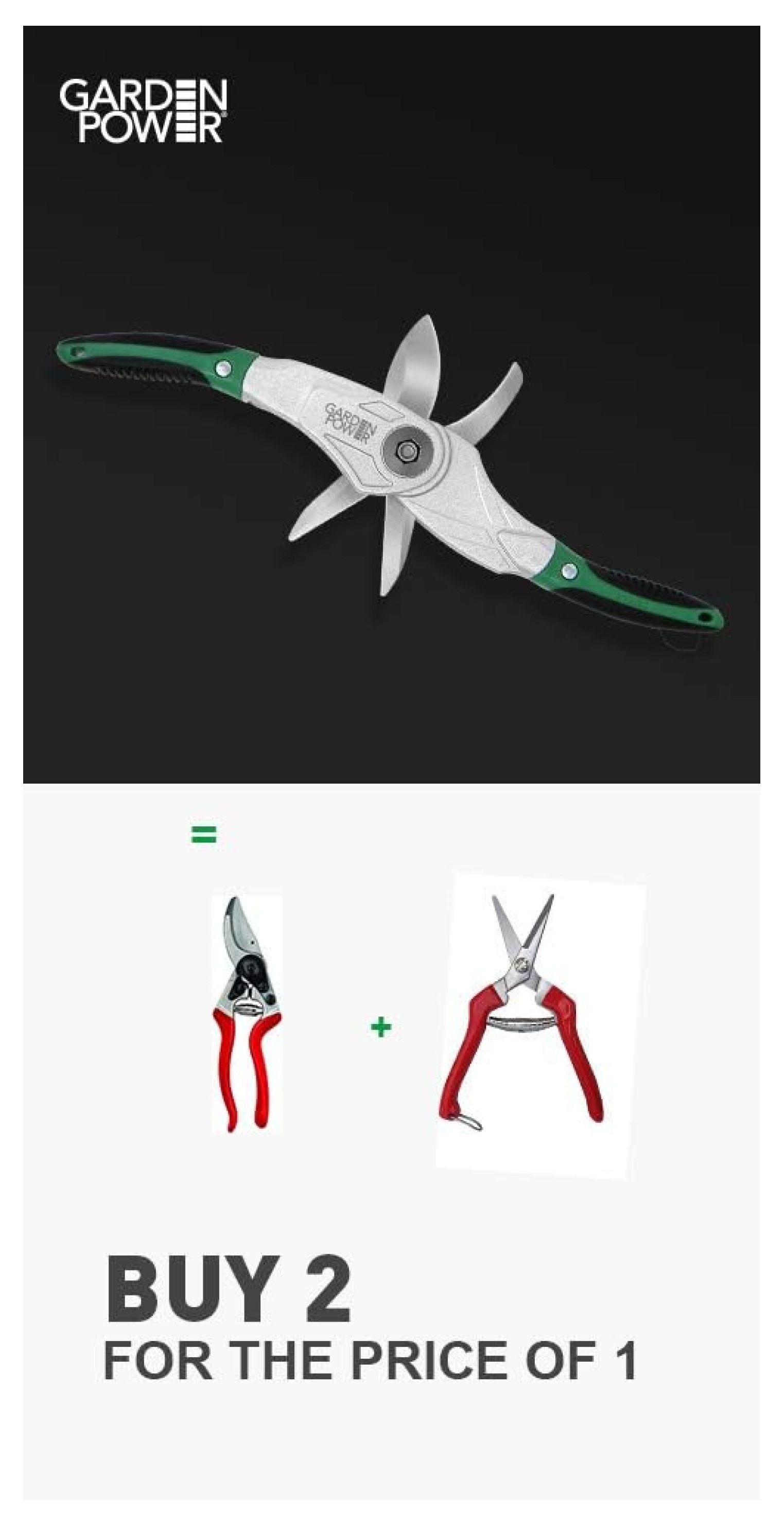 Bypass Pruning Shears 2 in 1 Multi-Cutter, Unique Lock Allows Switching ...