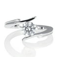 Bypass Shank Solitaire Round Diamond Promise Ring 2.0 Ct Diamond 14K ...
