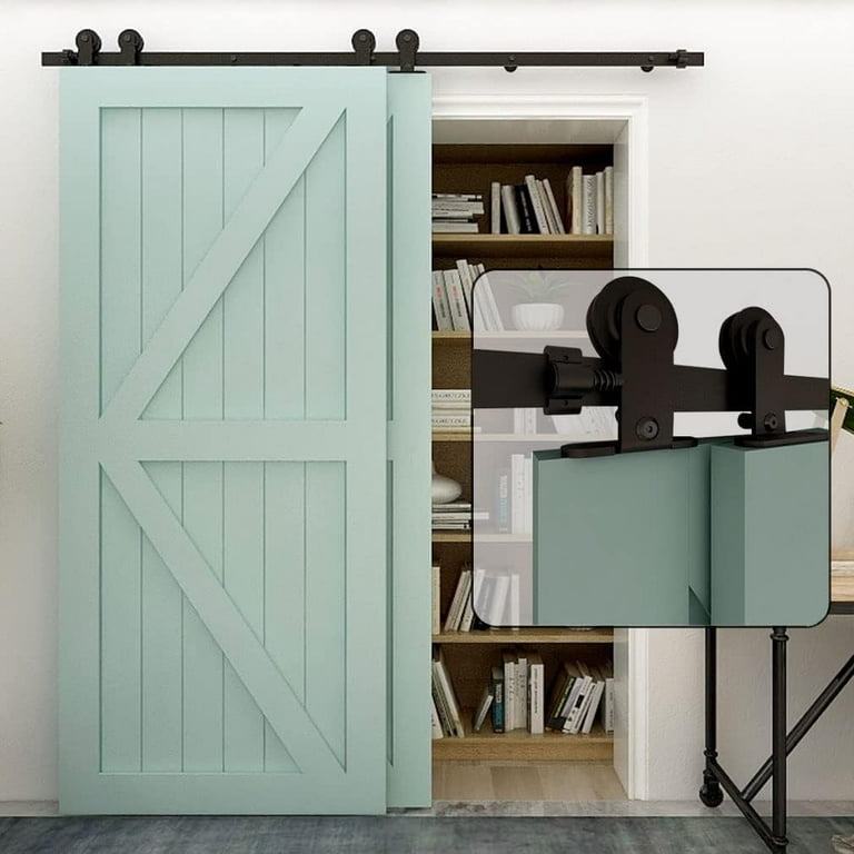 Double Barn Door Track System Double Track) Bypass Sliding Barn Door