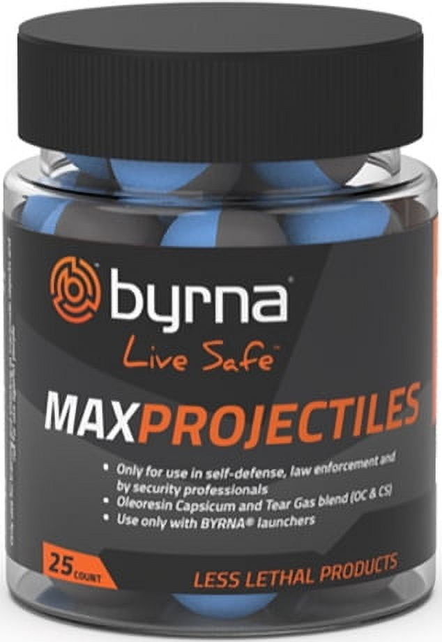 Byrna Max Pepper & Tear Gas Blend Projectiles, 25ct - High Dispersion ...
