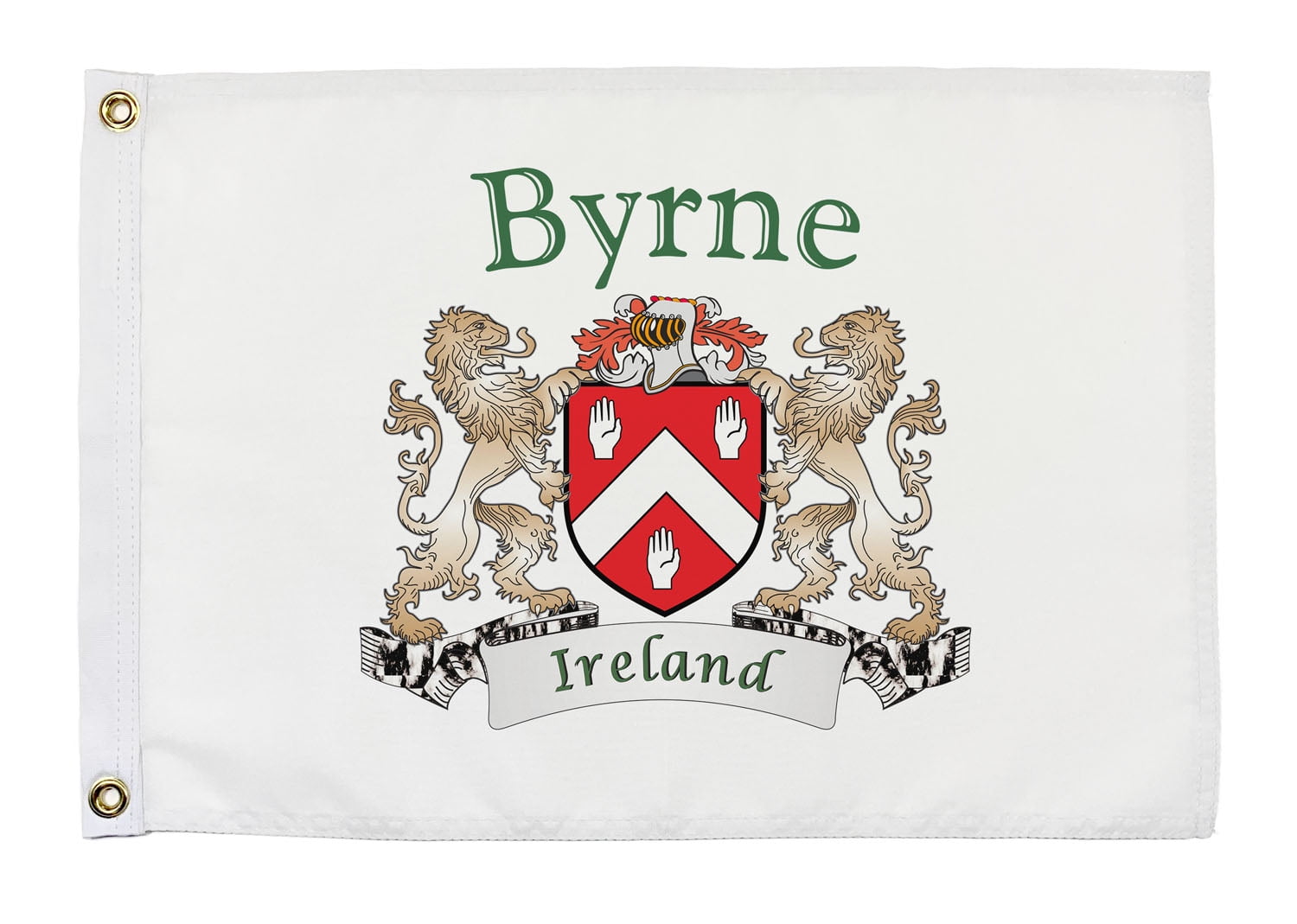 Byrne Irish Coat of Arms Small White Flag - 16"x10.5" inches - Walmart.com