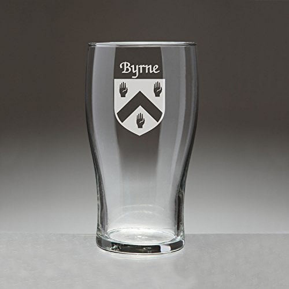 Byrne Irish Coat of Arms Tavern Glasses - Set of 4 (Sand Etched ...
