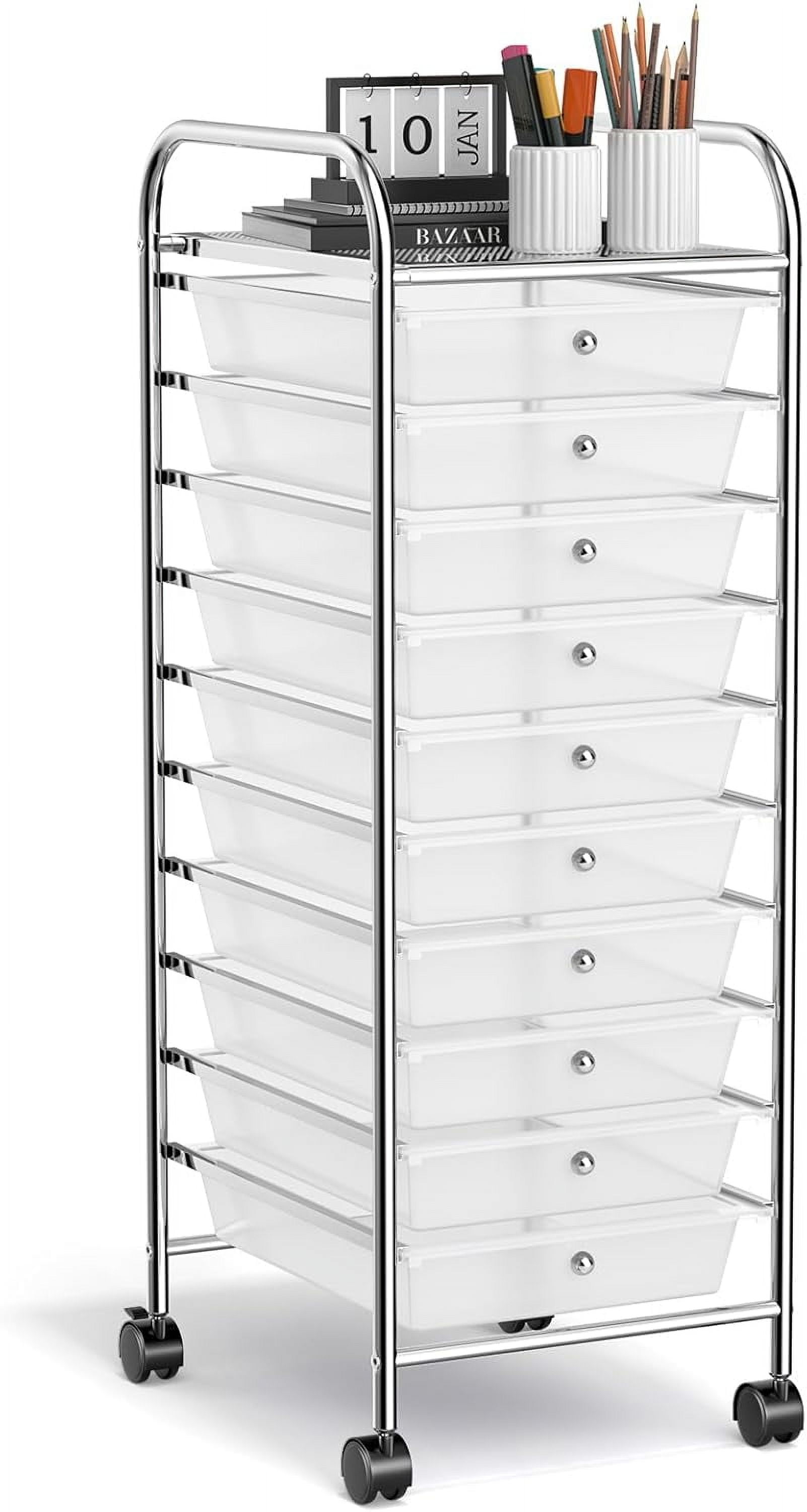 Byroce 10 Tier Drawer Rolling Storage Cart, Tools Scrapbook Paper ...