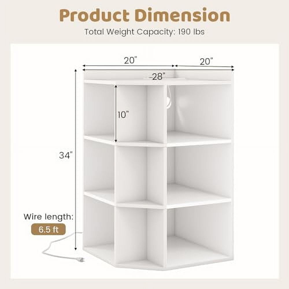 Byroce 9 Cube Corner Cabinet, 3-Tier Wooden Cube Storage Organizer ...