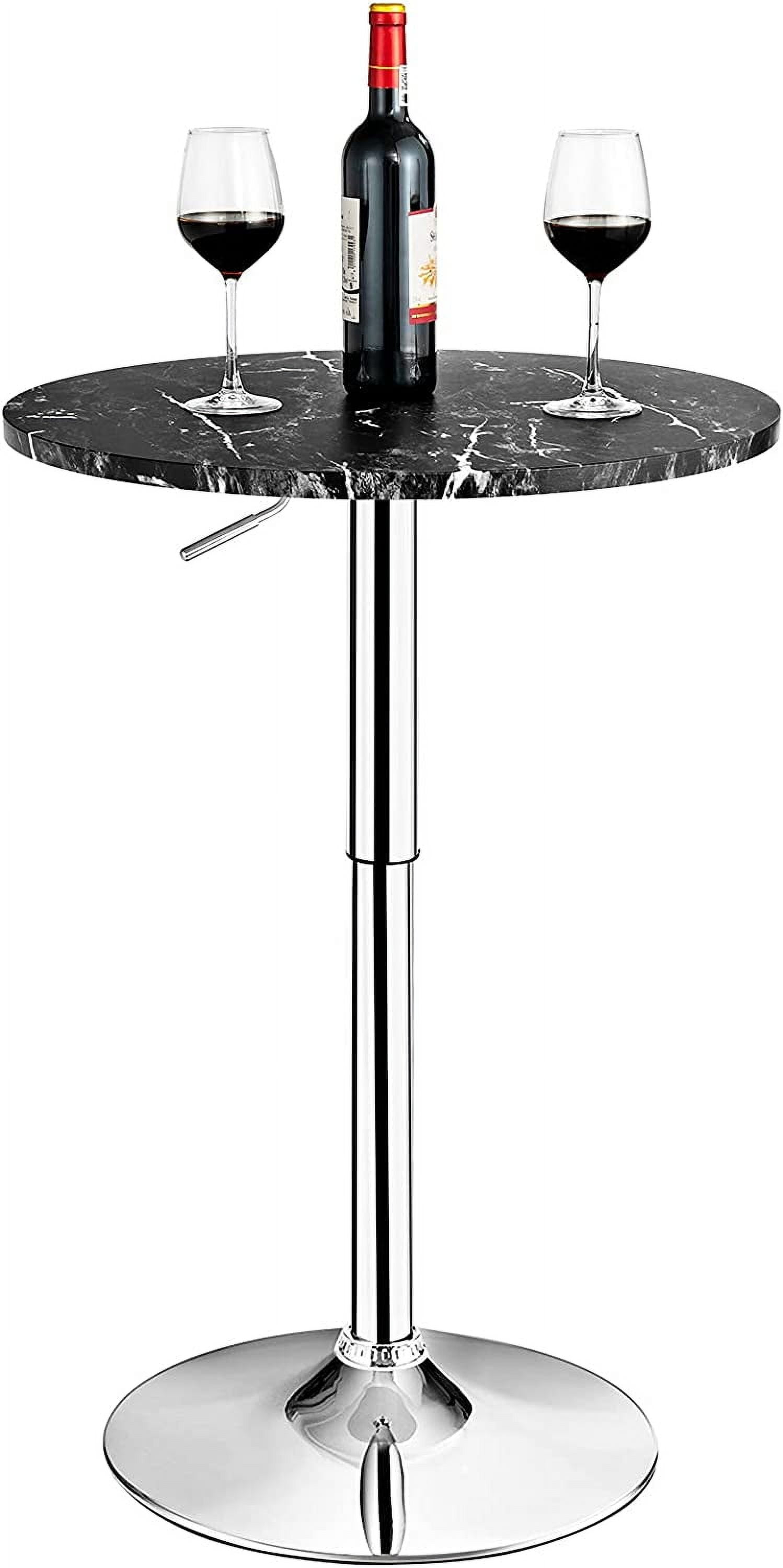 Byroce Round Bar Table, Cocktail Table Height Adjustable with 360 ...