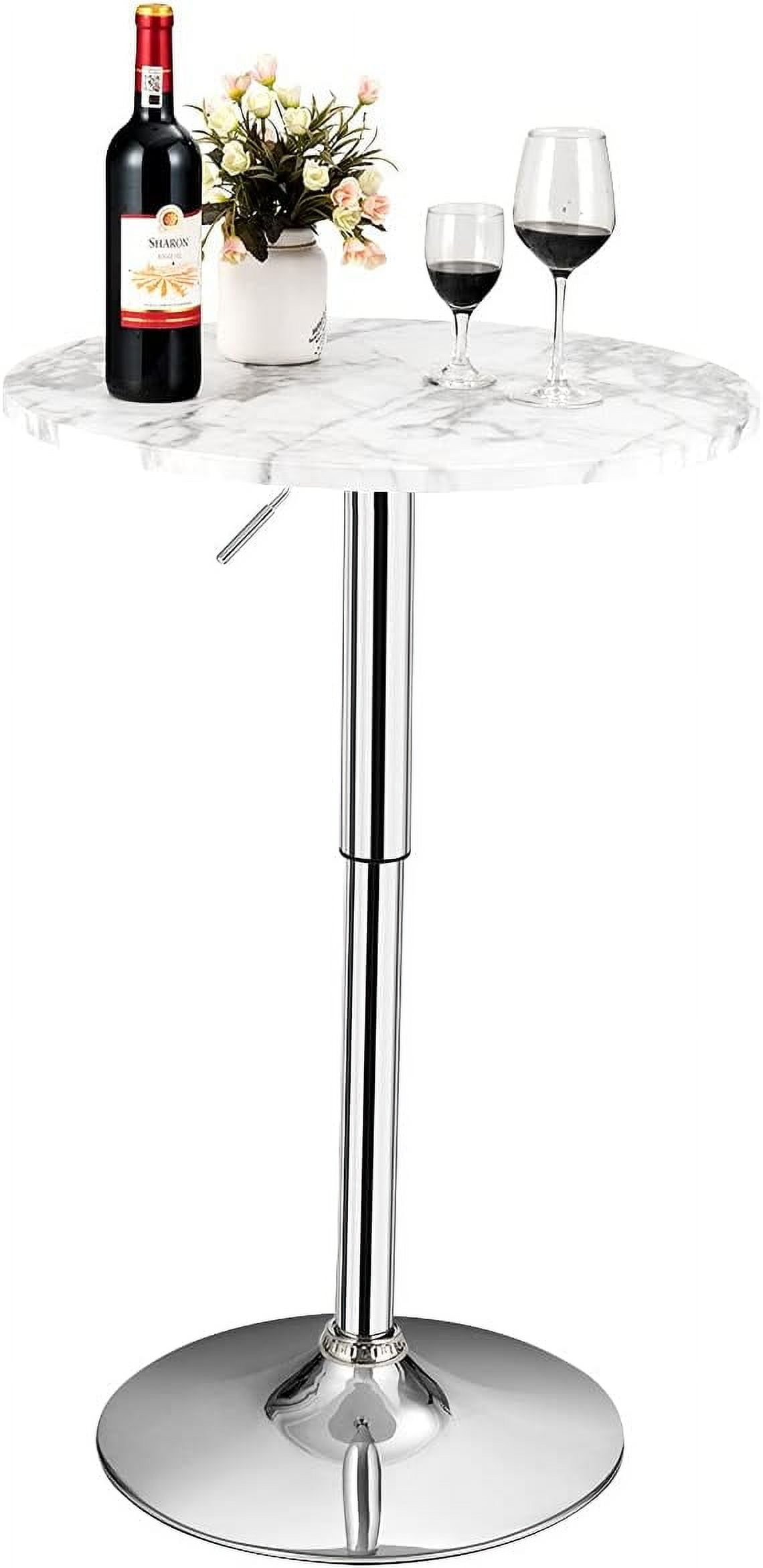 Byroce Round Bar Table, Cocktail Table Height Adjustable with 360 ...