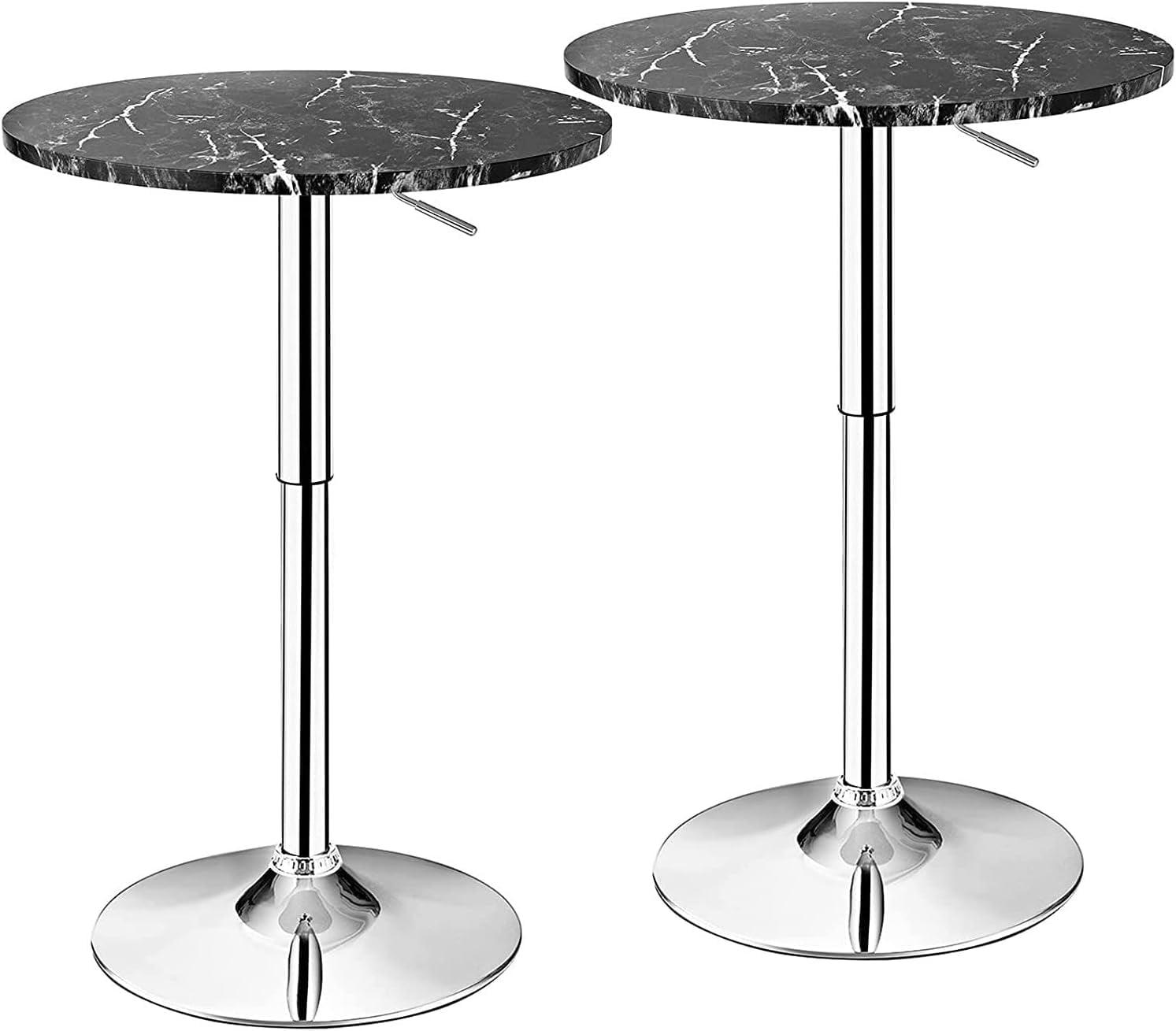 Byroce Round Bar Table, Cocktail Table Height Adjustable with 360 ...