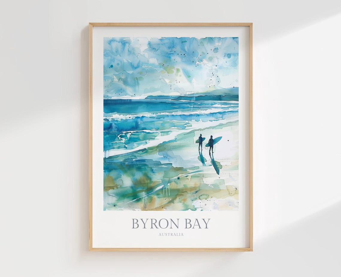 Byron Bay Australia Decor Surfing Poster Poster, Unframed Size 24x36 ...