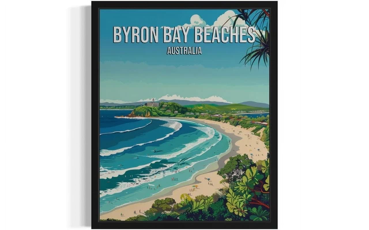 Byron Bay Beaches Australia Art Print Poster Wall Art Painting Phone ...