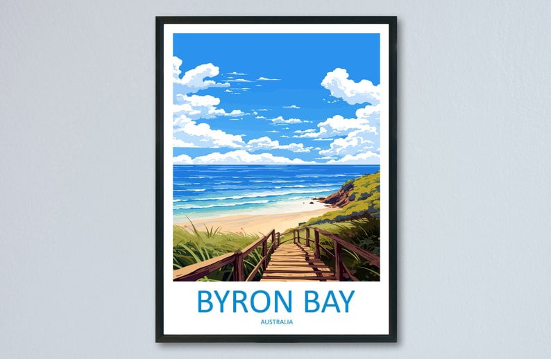 Byron Bay Travel Print – Wall Décor, Australia Art Gift, Beautiful ...