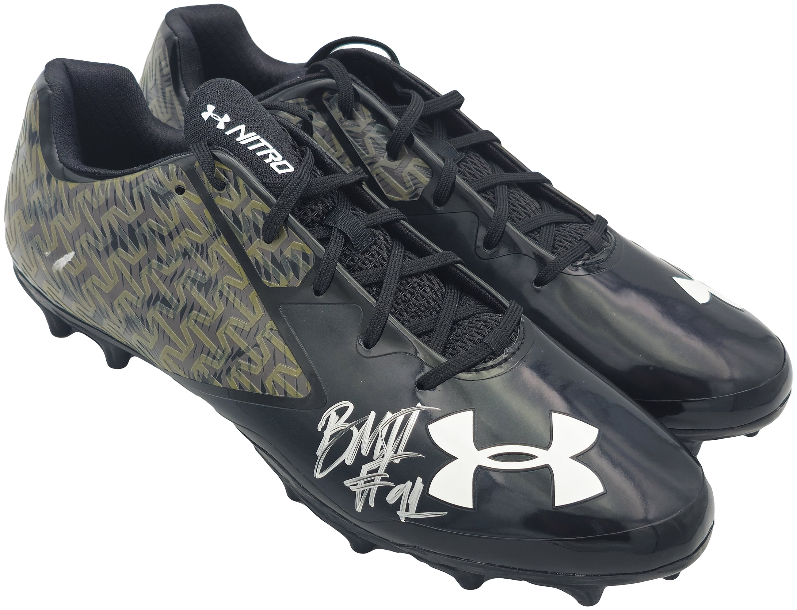 Byron Murphy II Autographed Black Under Armour Team Nitro Low MC Cleats ...
