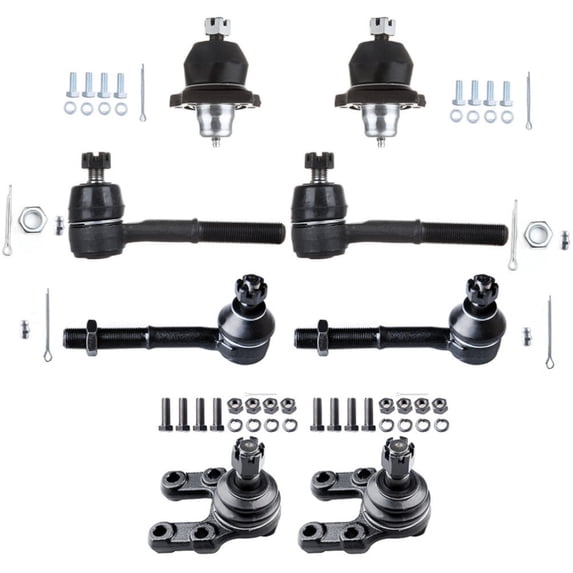 Byrxmo 8pcs Tie Rod End Suspension Kit Front Upper Lower Side Alloy ...
