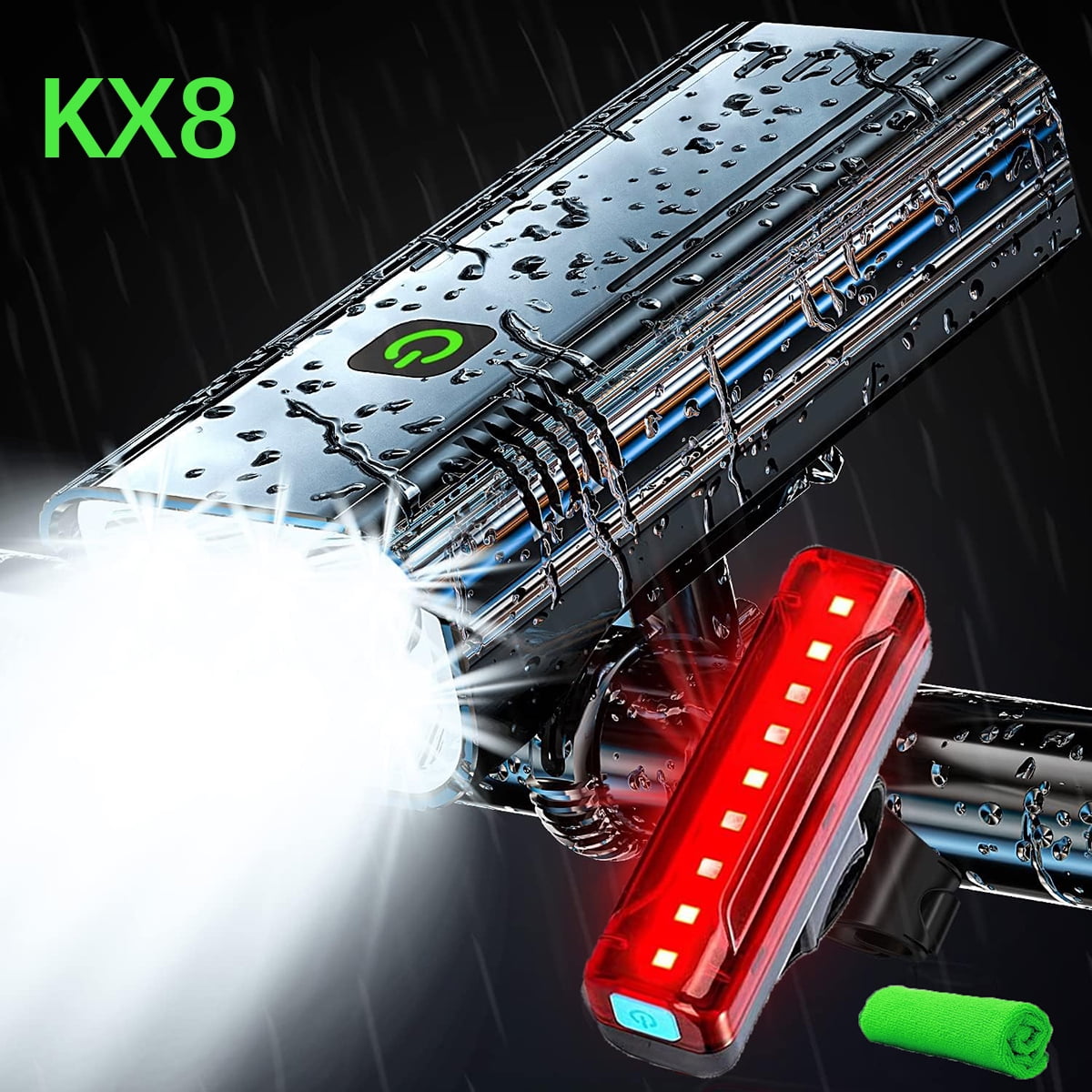 Byseng Bike Lights 9000 Lumens Headlight Taillight Waterproof 5 Modes ...