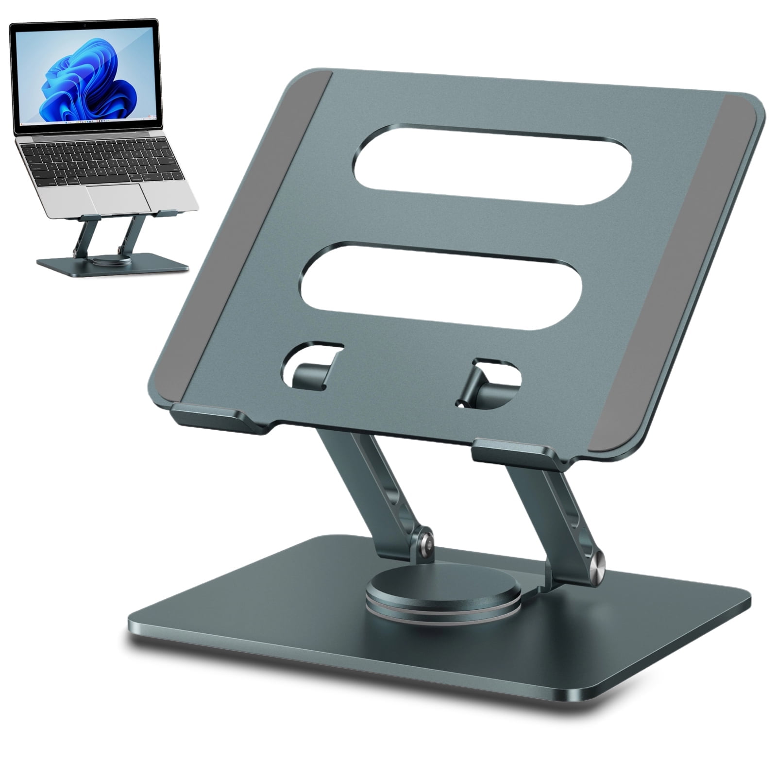 Byseng Laptop Stand with 360° Rotating Base, Aluminum Alloy Swivel ...