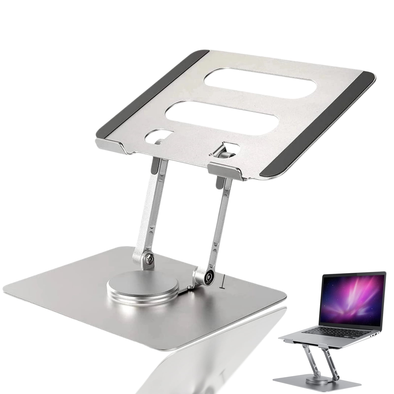 Byseng Laptop Stand with 360° Rotating Base, Aluminum Alloy Swivel ...