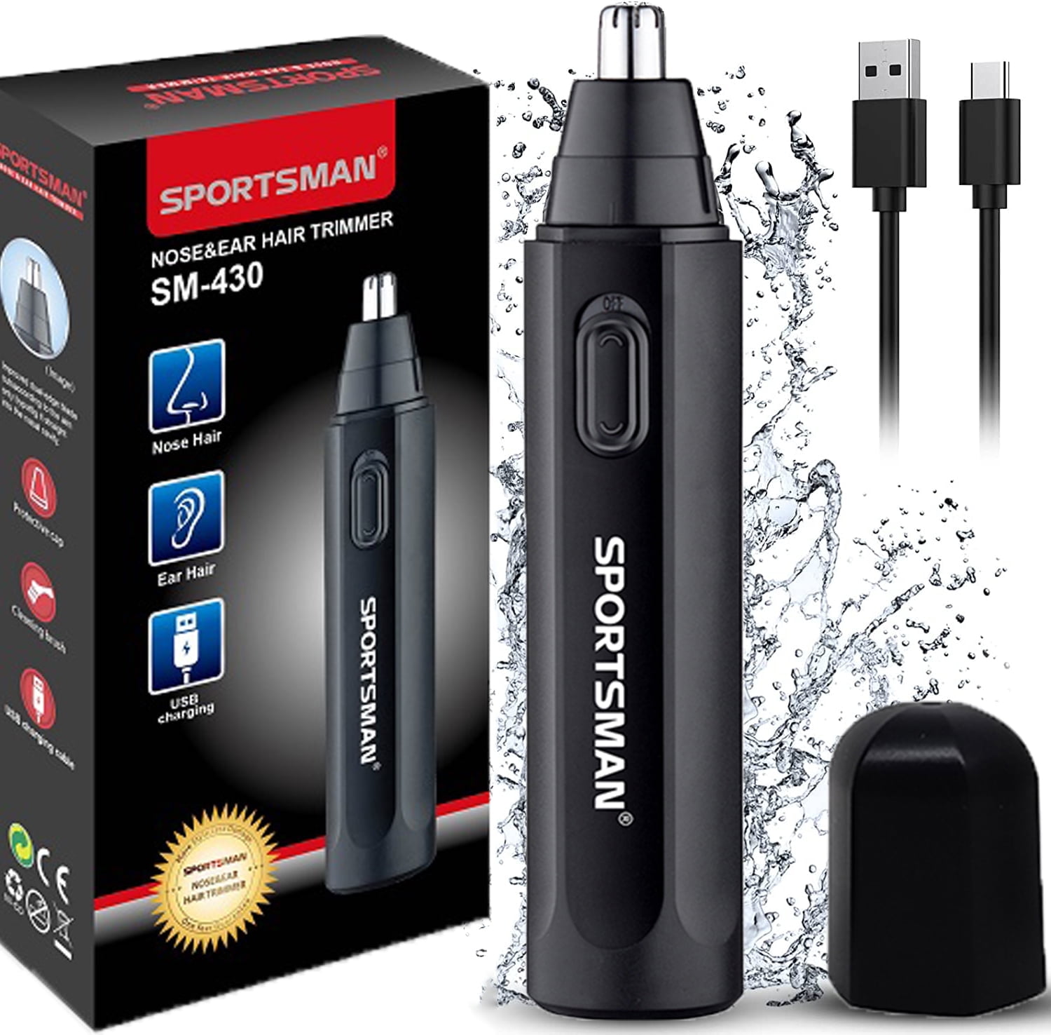 Byseng Personal Nasal Trimmer, USB Rechargeable, Waterproof, for Men ...