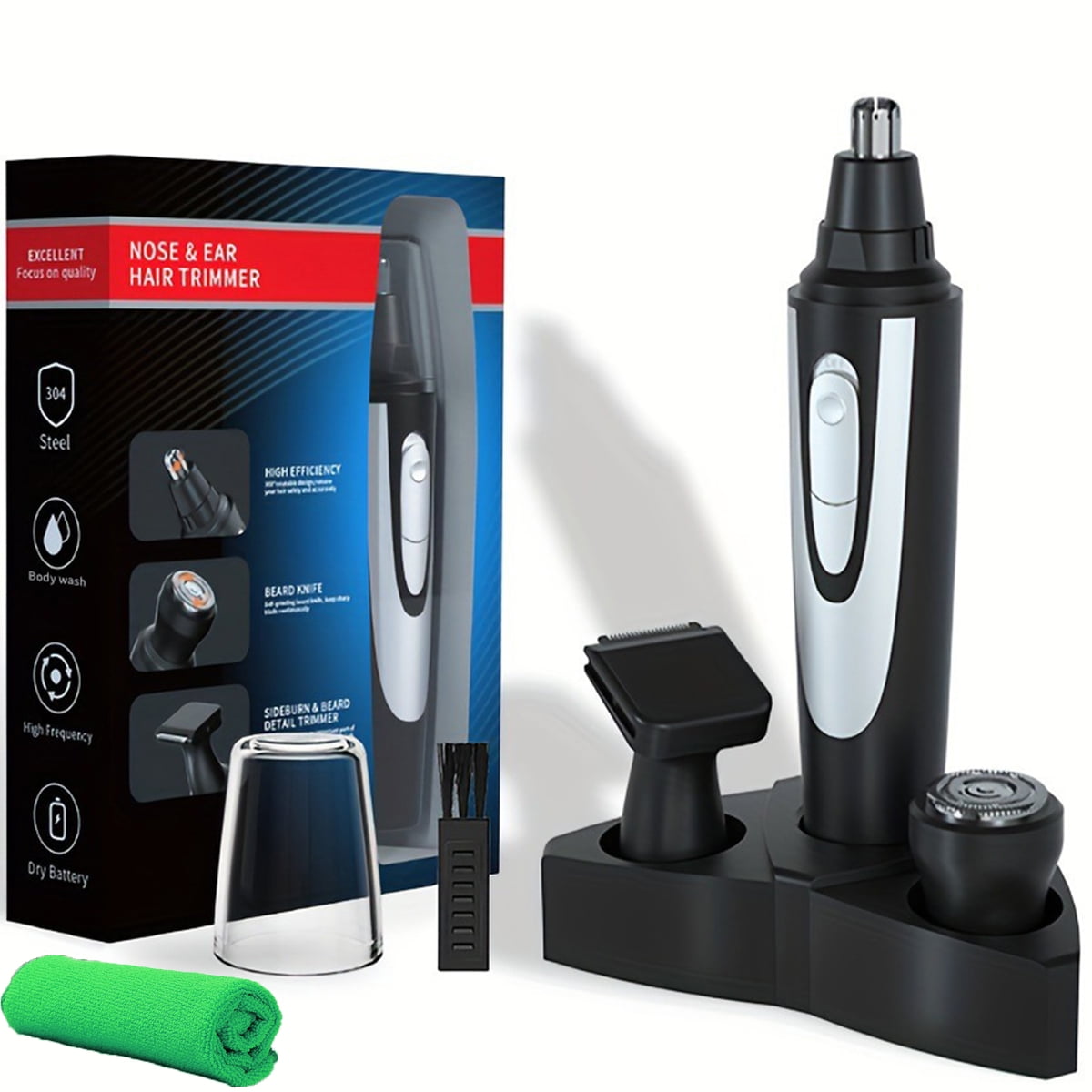 Byseng Nose Hair Trimmer for Men Women, 3 in 1 Painless Beard Razor ...