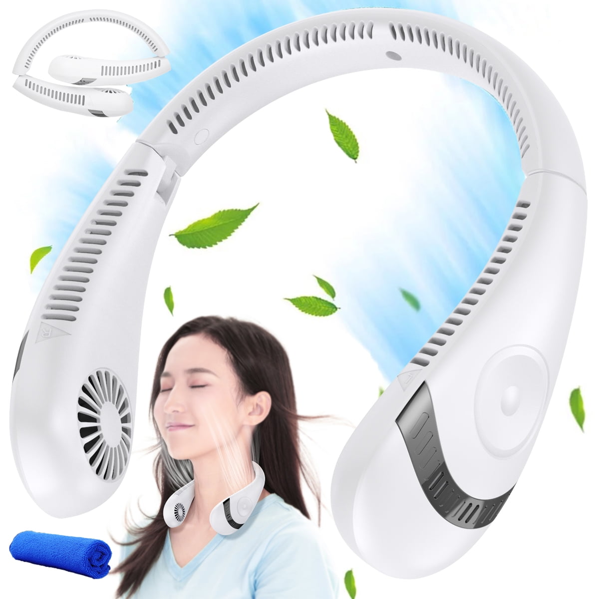 Byseng Portable Bladeless Neck Fan, 5000mAh Battery, 3 Speeds, Folding ...