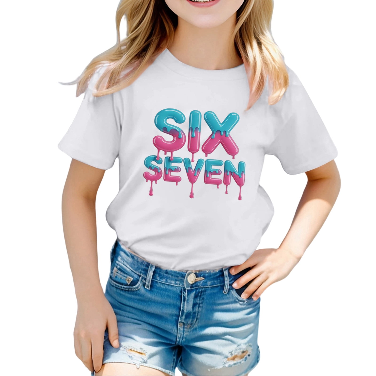 Bysome Baby Girls Shirts For Toddler Crew Neck Short Sleeve Fashion Tee ...