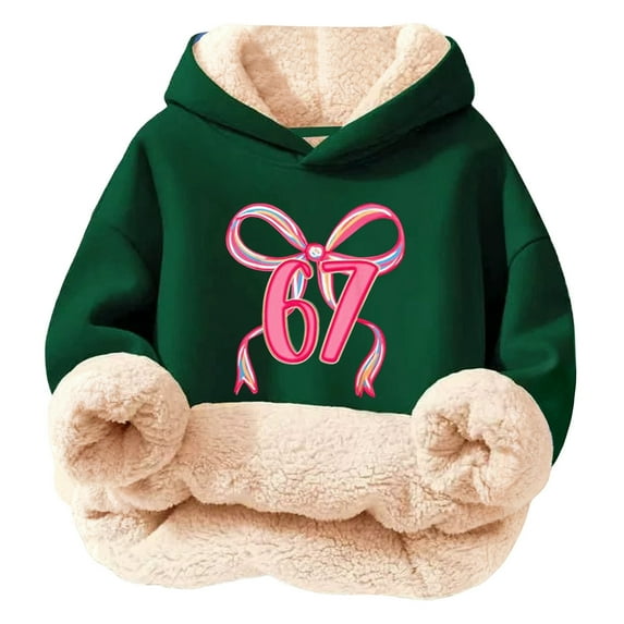 Bysome Big Girls Hoodies Teen Fleece Hooded Long Sleeve Number Print ...
