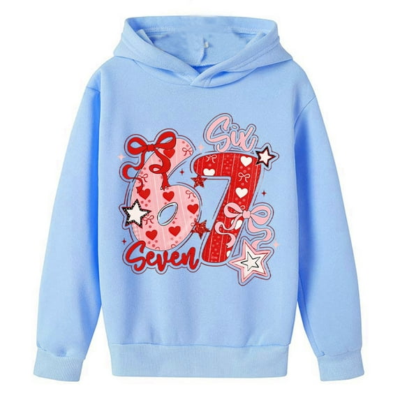 Bysome Big Girls Hoodies Teen Outdoor Hooded Long Sleeve Number Print ...