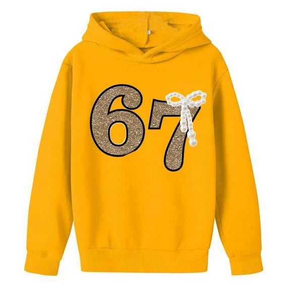 Bysome Big Girls Hoodies Teen Soft Hooded Long Sleeve Number Print ...