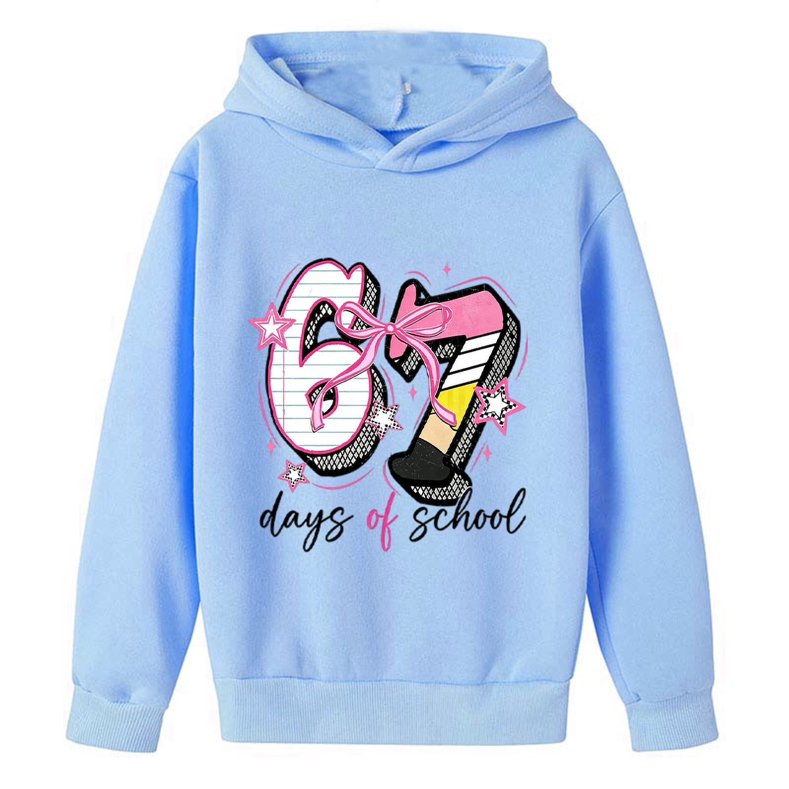 Bysome Big Girls Hoodies Teen Soft Hooded Long Sleeve Number Print ...