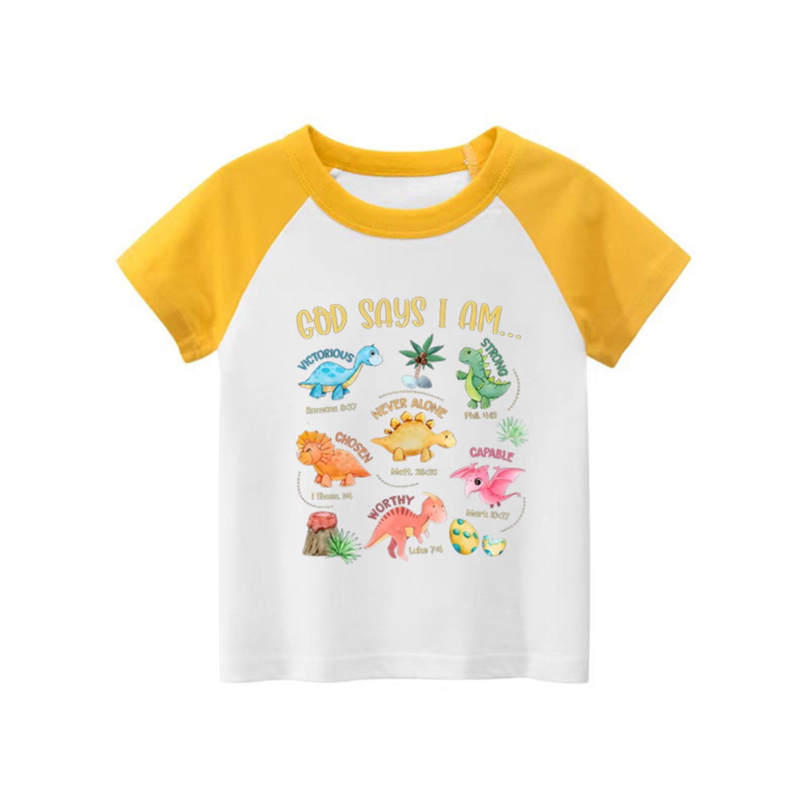 Bysome Boys Shirts Toddler Size 3-4 Years Yellow Short Sleeve Crew Neck ...