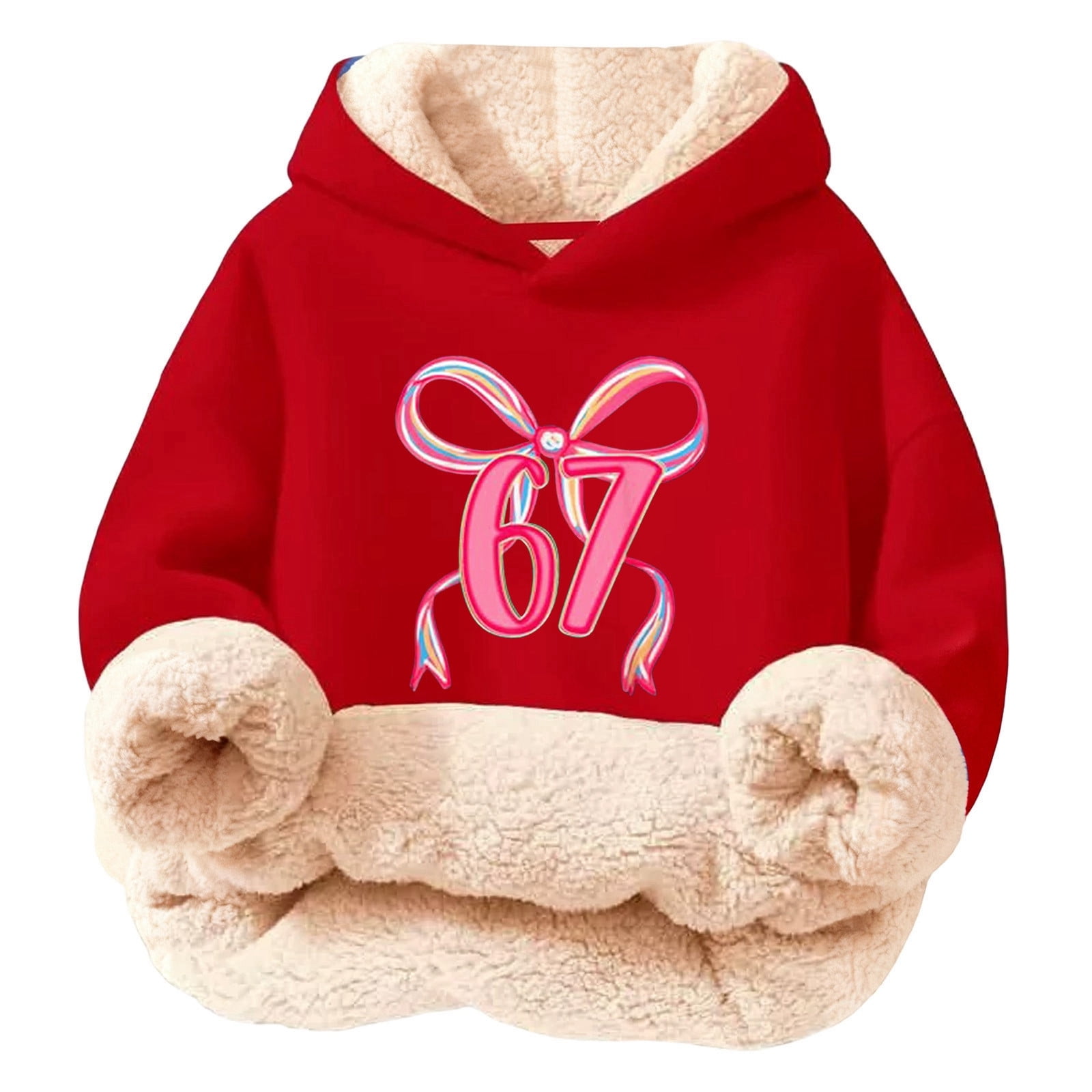 Bysome Child Hoodies For Little Girls Number Print Fleece Long Sleeve ...