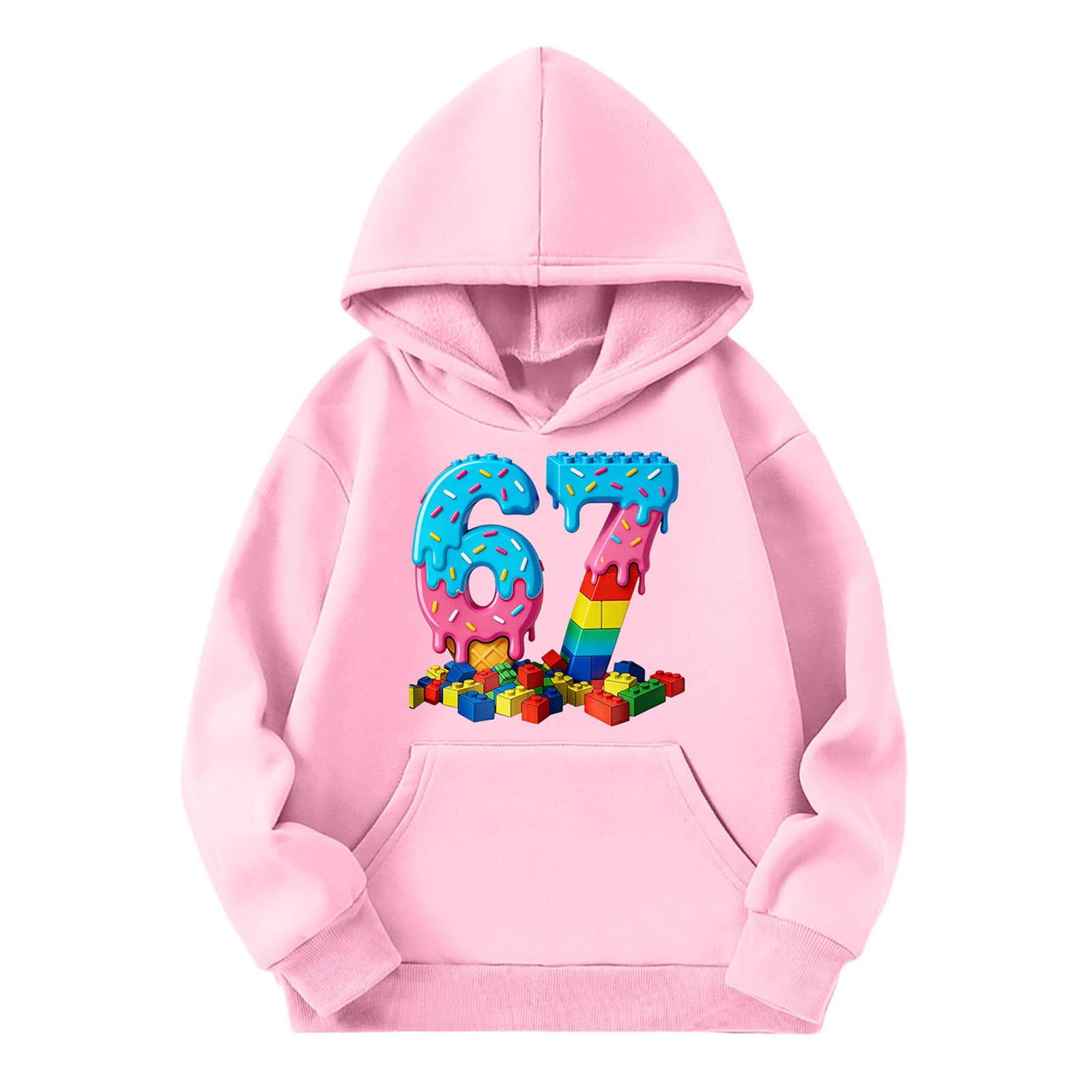 Bysome Child Little Girls Hoodies Long Sleeve Number Print Soft Hooded ...