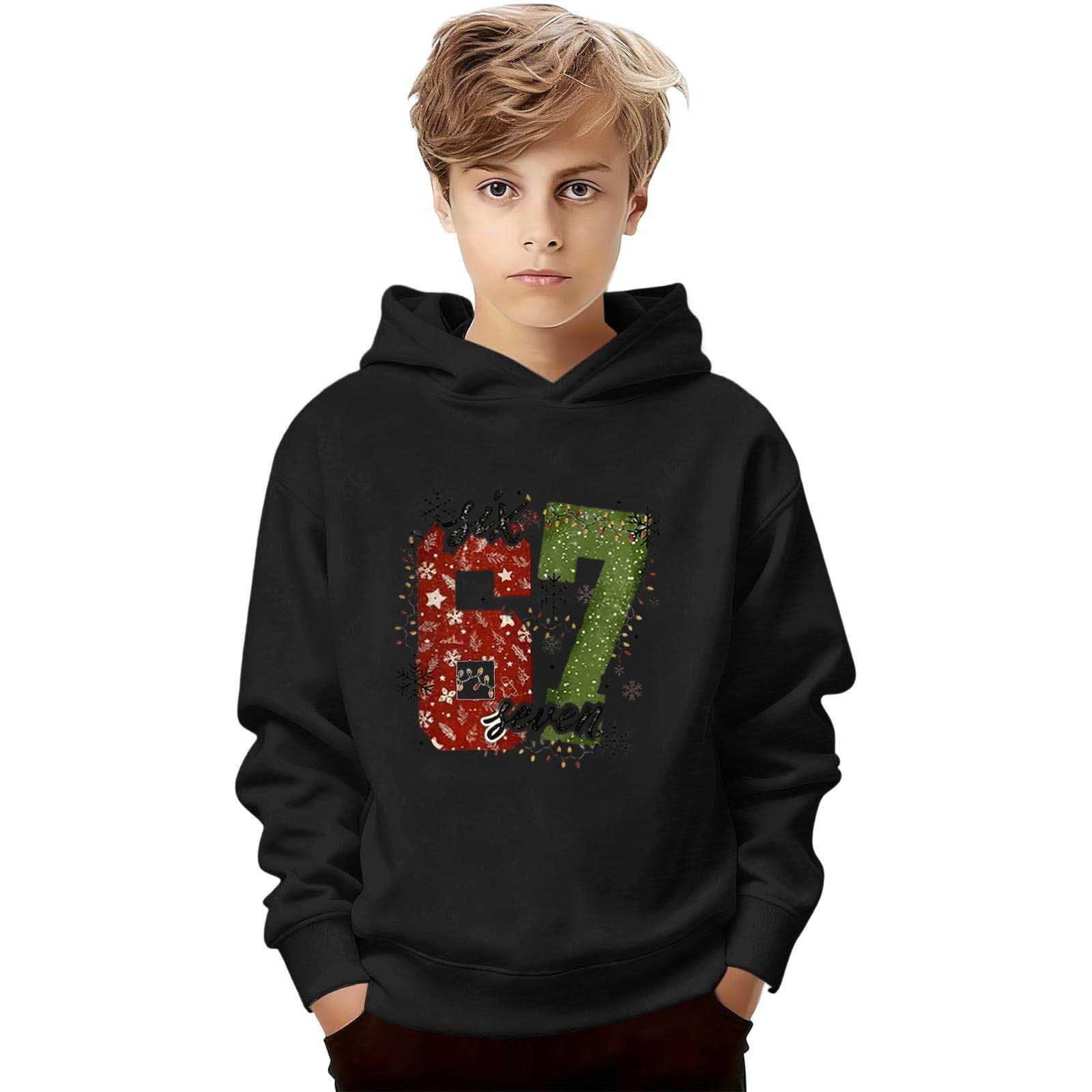 Bysome Child Little Girls Hoodies Long Sleeve Number Print Soft Hooded ...