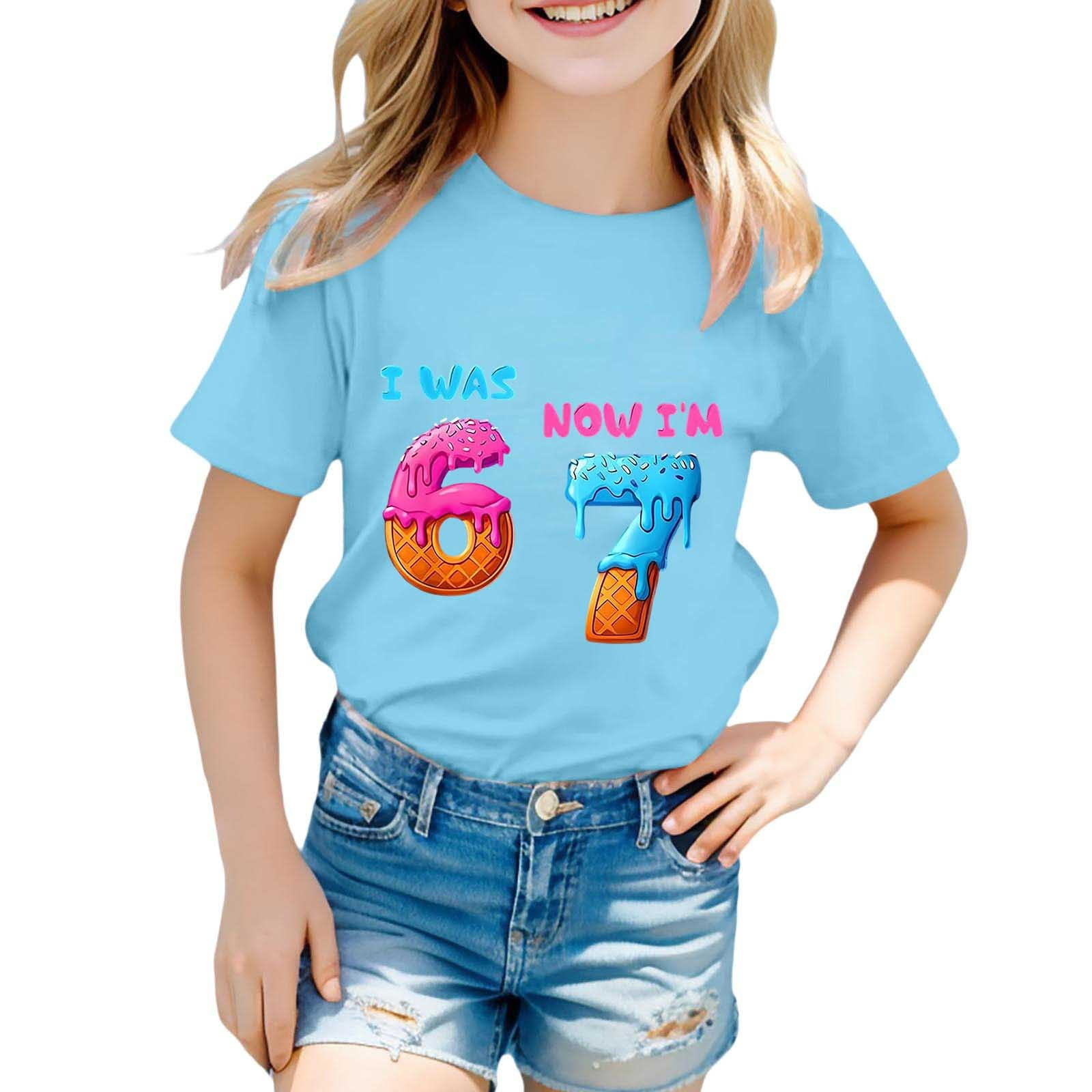 Bysome Child Little Girls Tee Crew Neck Breathable Fashion Tops Number ...